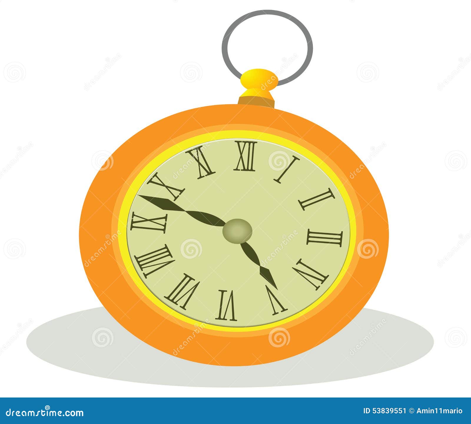 Yellow Clock stock illustration. Illustration of pointer - 53839551