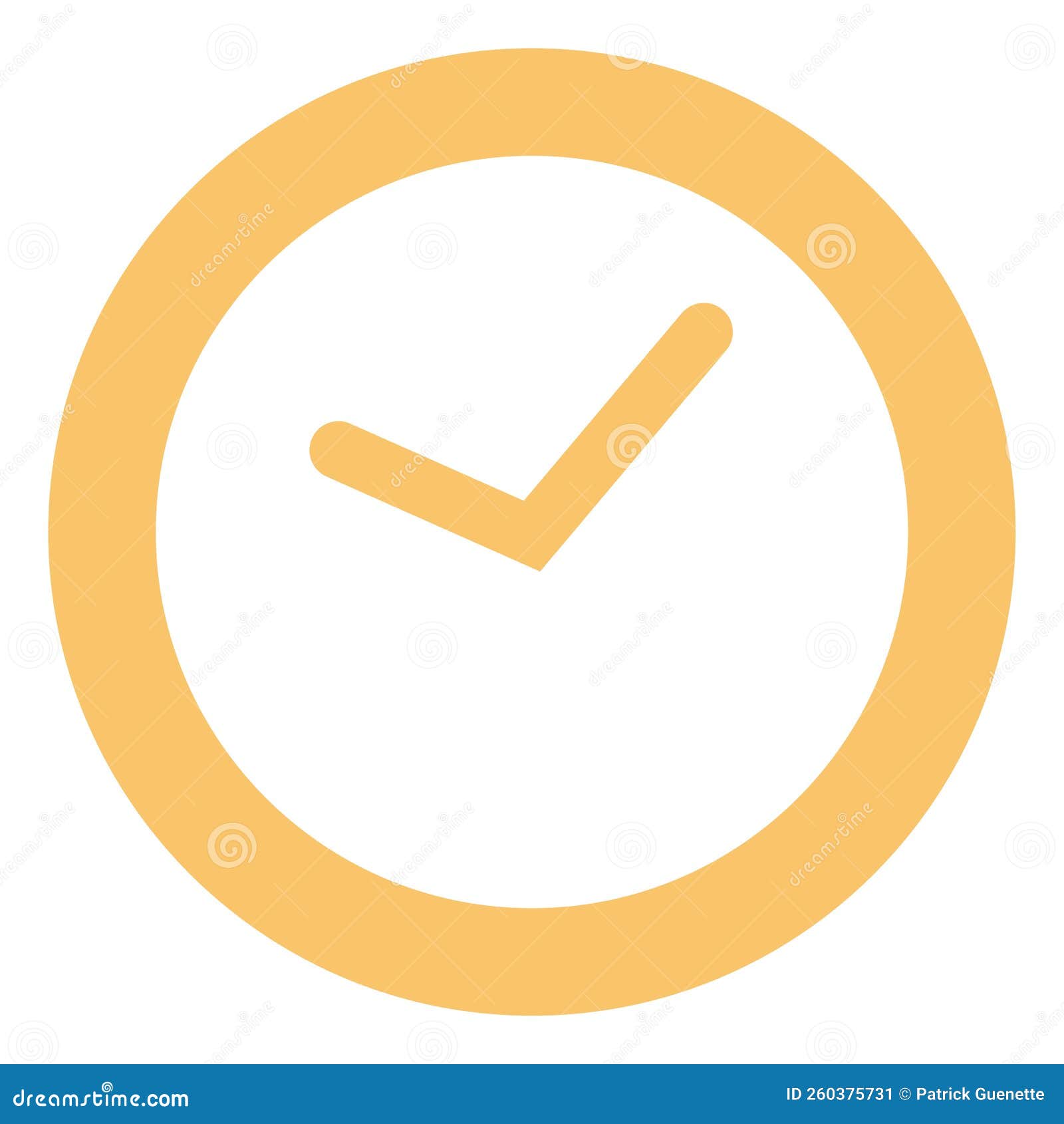 Yellow clock, icon stock vector. Illustration of apartments - 260375731