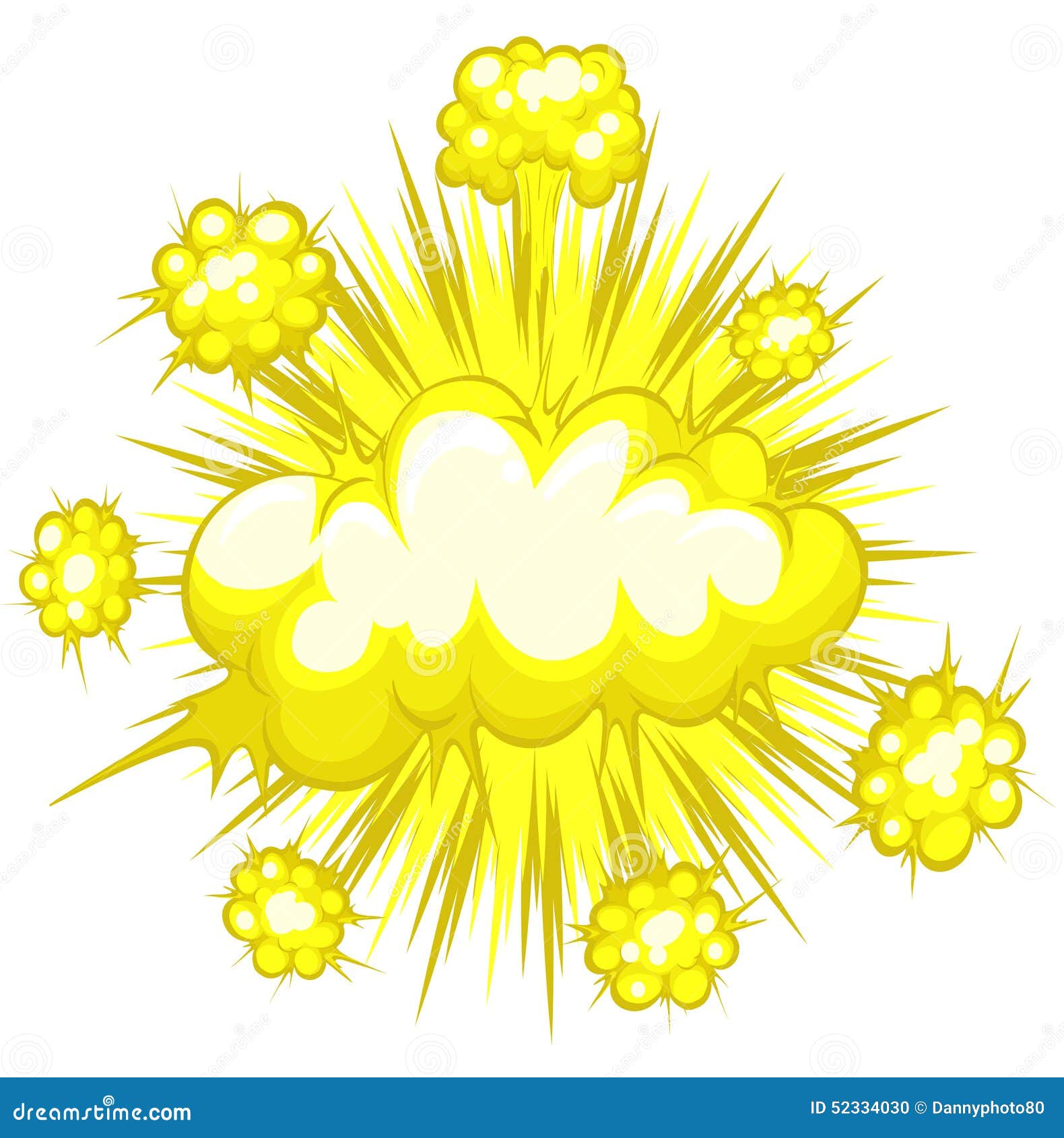 Yellow cloud stock vector. Illustration of comical, explosion - 52334030