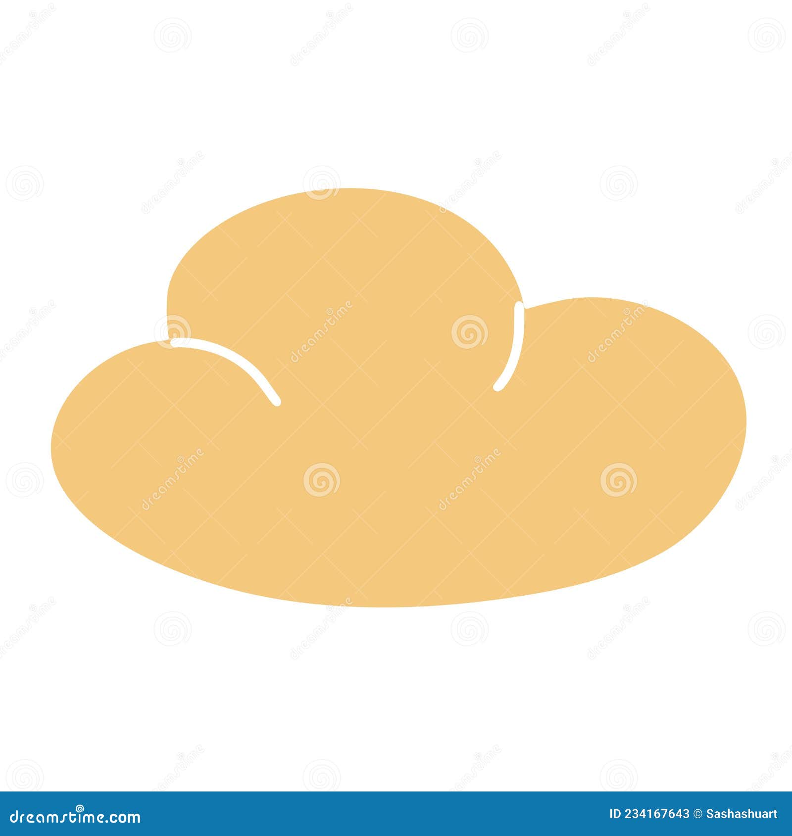 Yellow Cloud. Hand Drawn Vector Illustration Stock Vector ...