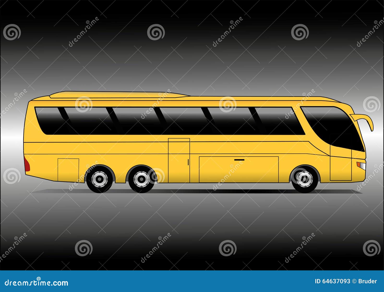 Yellow coach stock vector. Illustration of gradient, sidem - 64637093