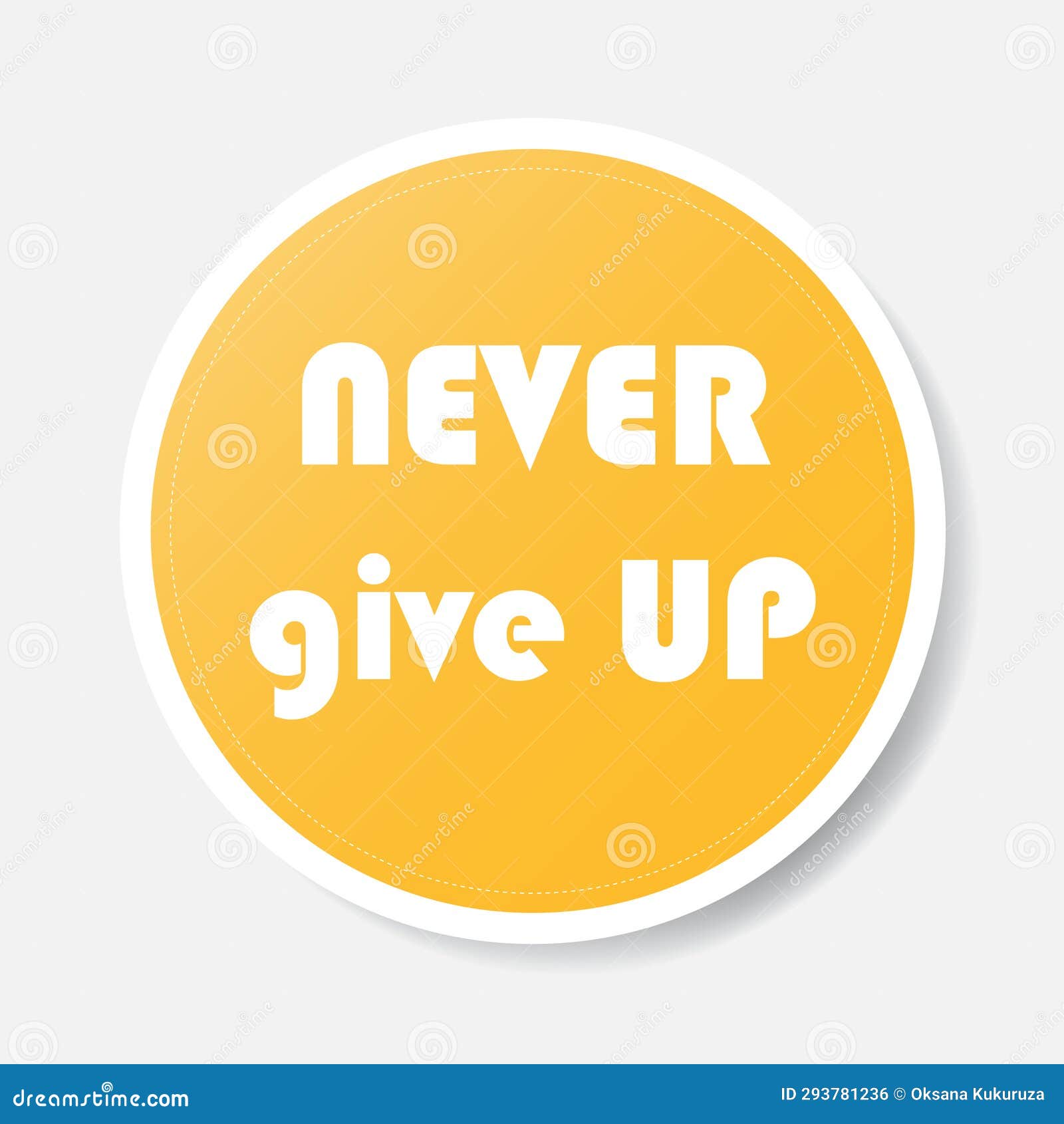 Yellow Color Circle Shape Sticker with Positive Phrase, Vector ...