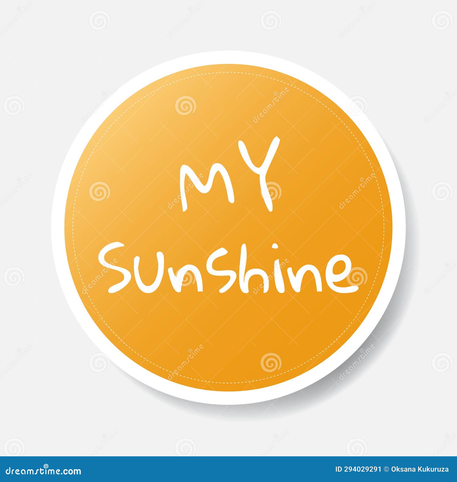 Yellow Color Circle Shape Sticker with Positive Phrase, Vector ...