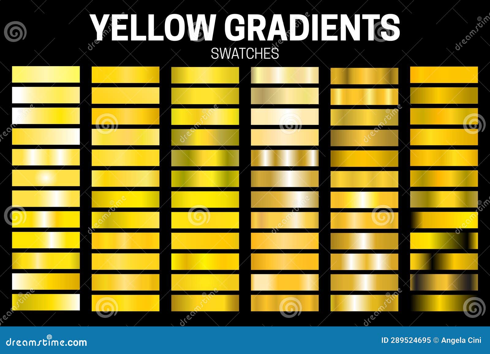 Yellow Color Gradient Collection of Swatches Stock Illustration ...