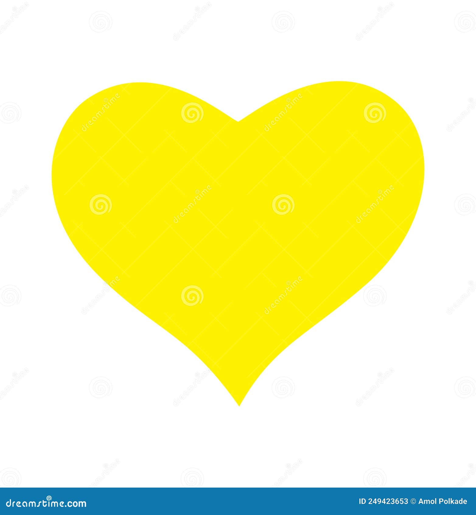 Yellow Color Heart Icon on White Background Stock Vector - Illustration ...