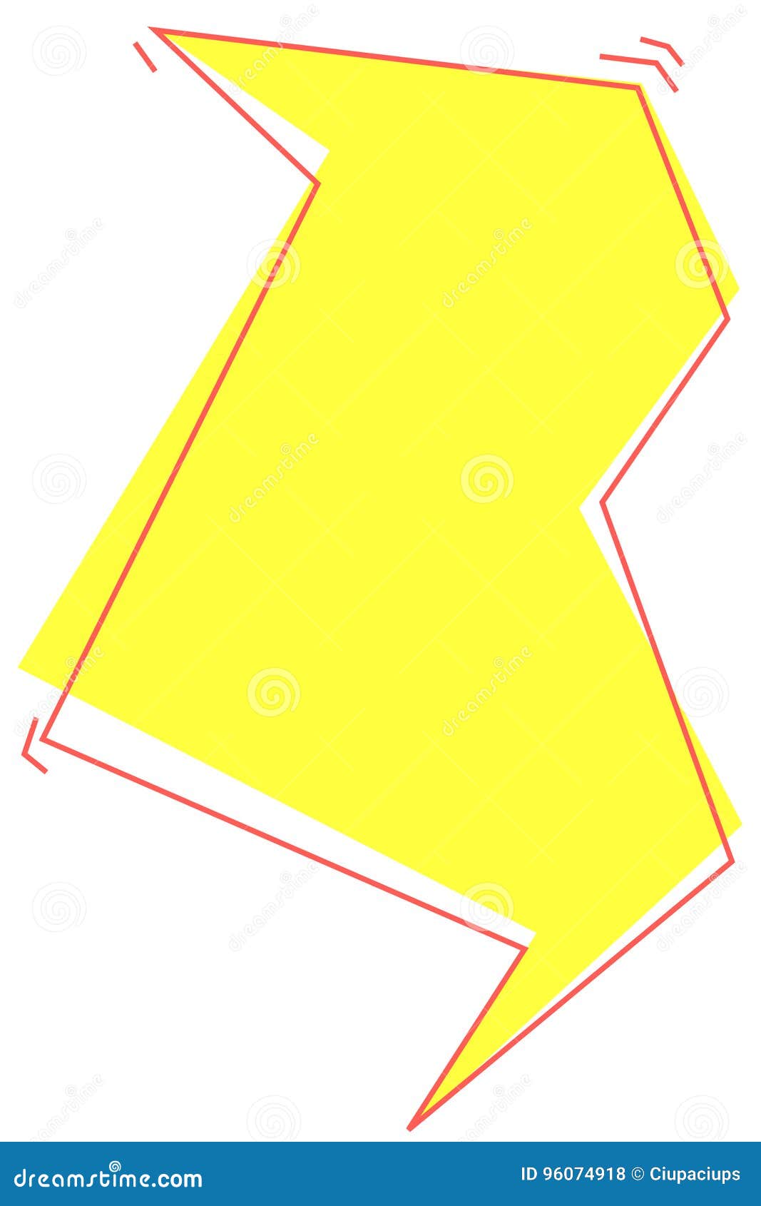 Yellow Color Isolated Lightning Shape Dialog Bubble Stock Vector ...