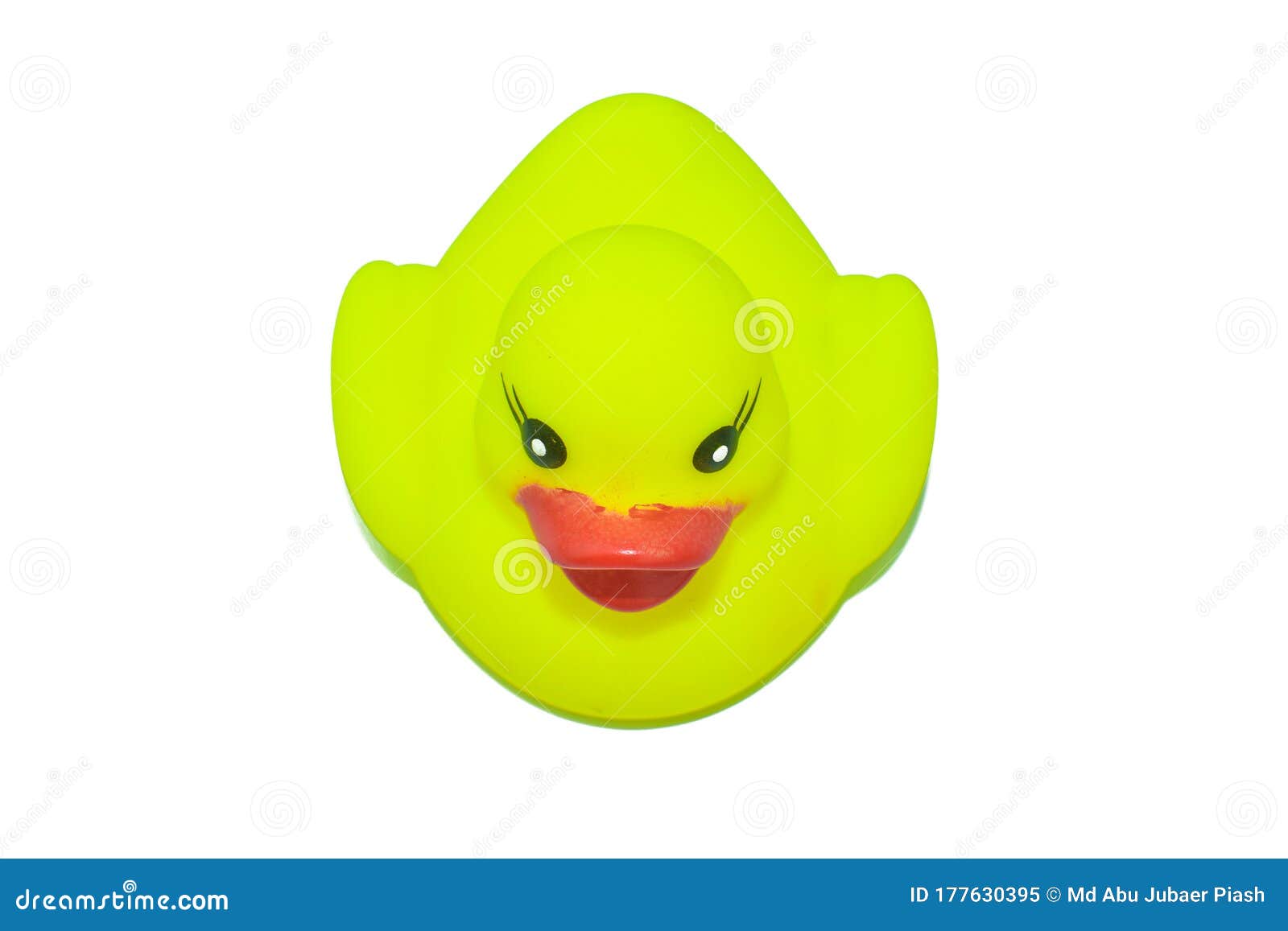 A Yellow Color Miniature Plastic Toy of a Duck Isolated on a White ...