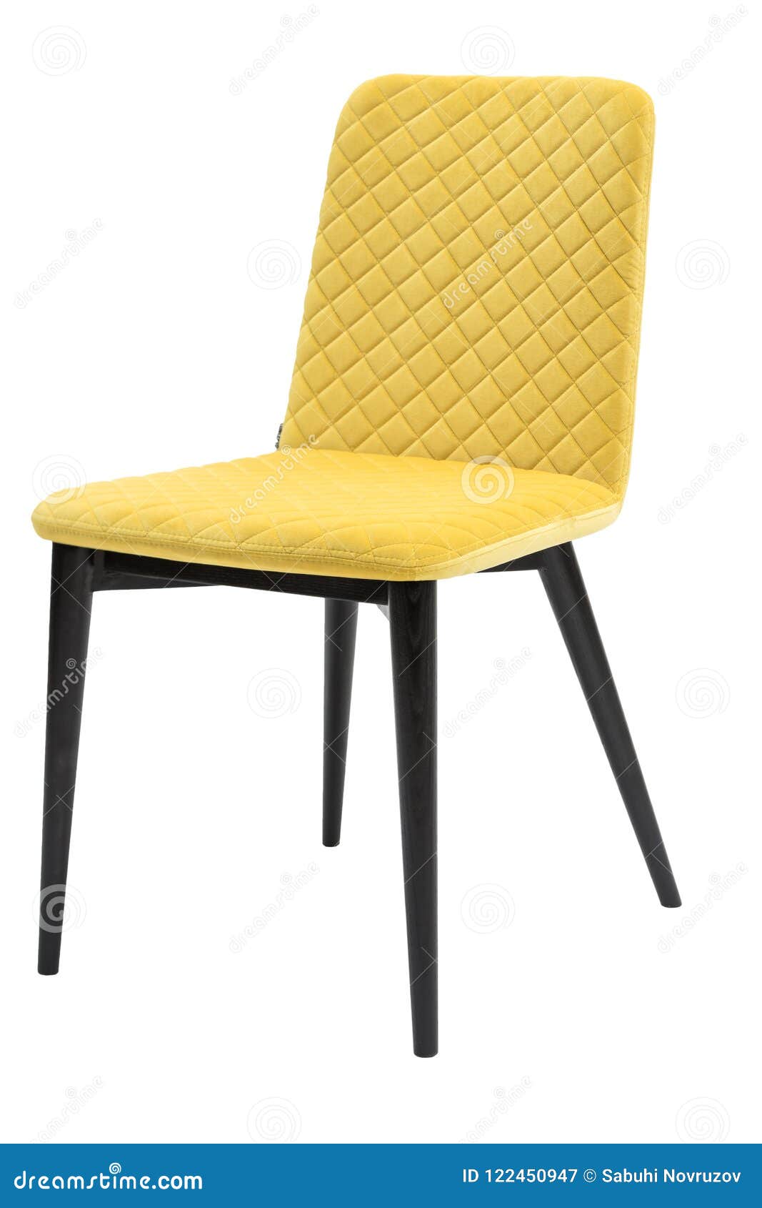 Yellow Color Stool. Modern Designer Stool on White Background. Textile ...