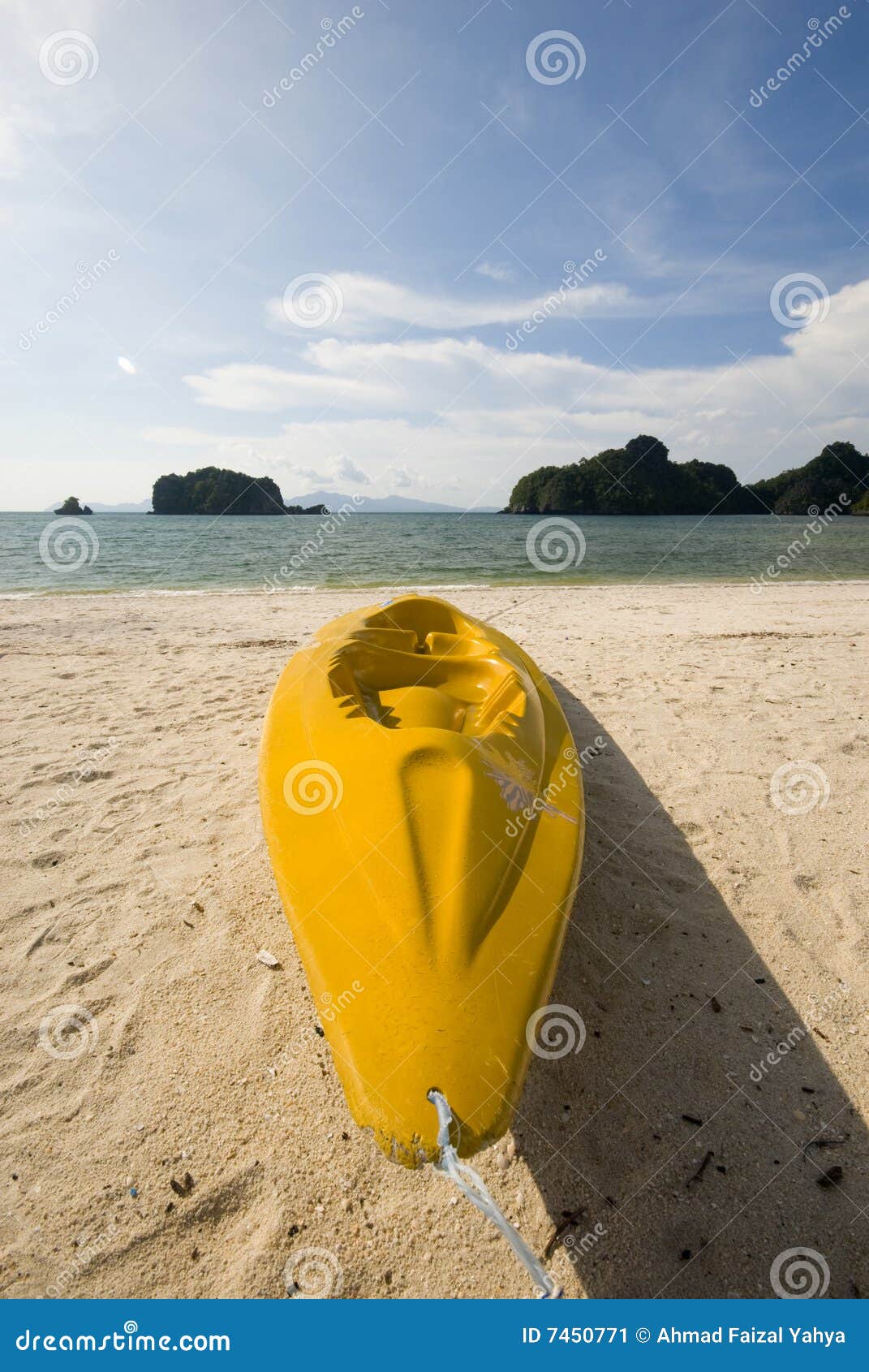 Yellow colored kayak stock image. Image of hills, canoeing - 7450771