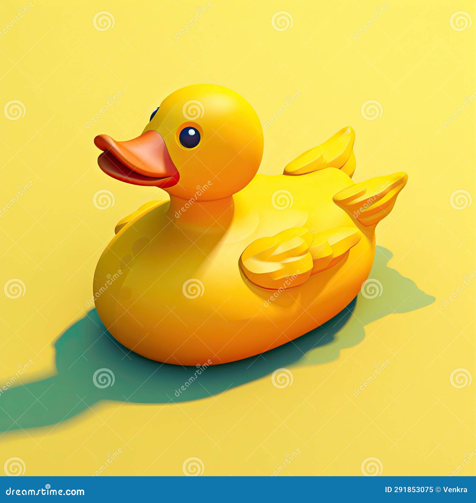 Yellow Colored Rubber Duckie in a Water Illustration Stock Illustration ...