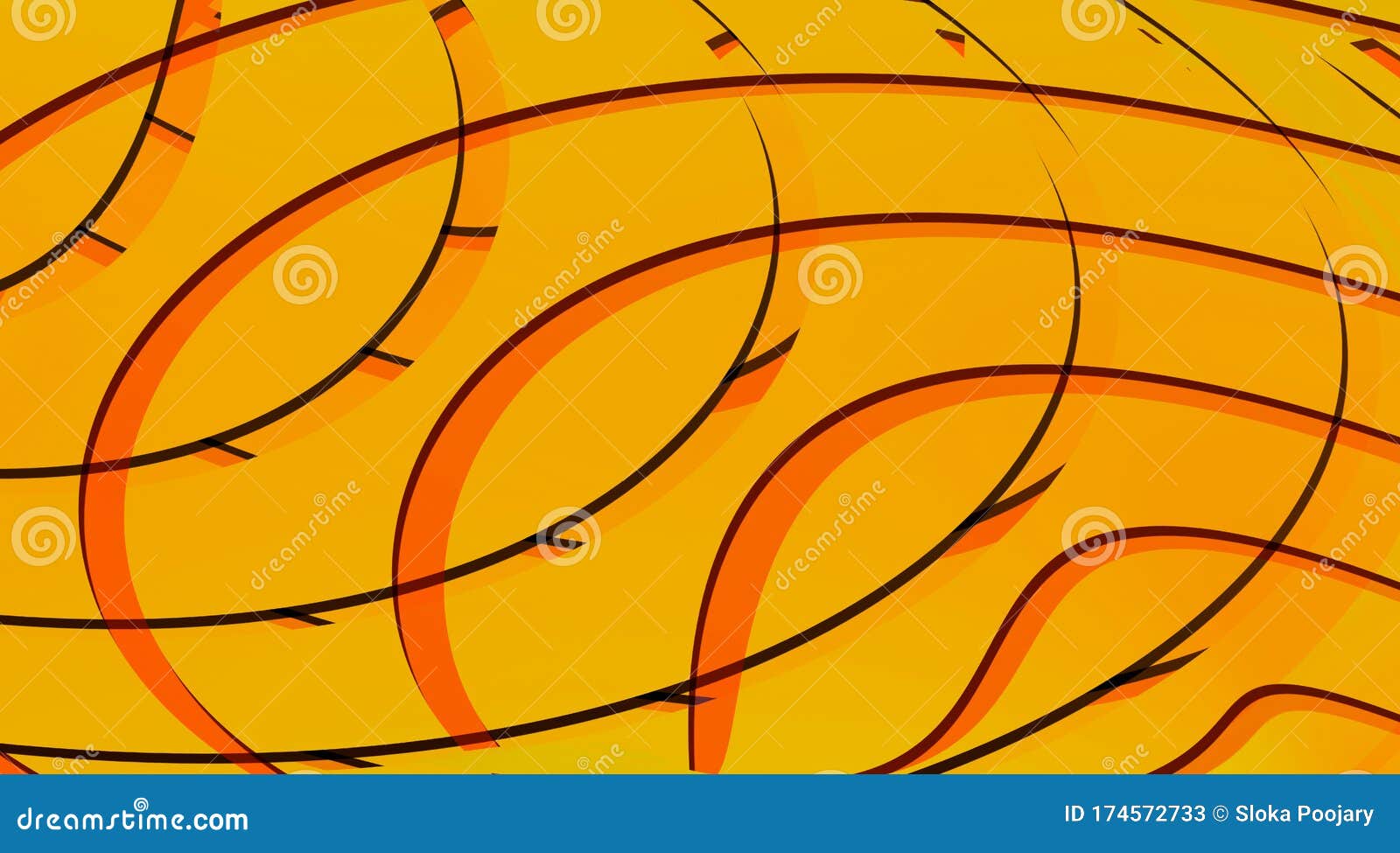 Yellow Colored Spinning Lines Effect Abstract Background 1 Stock ...