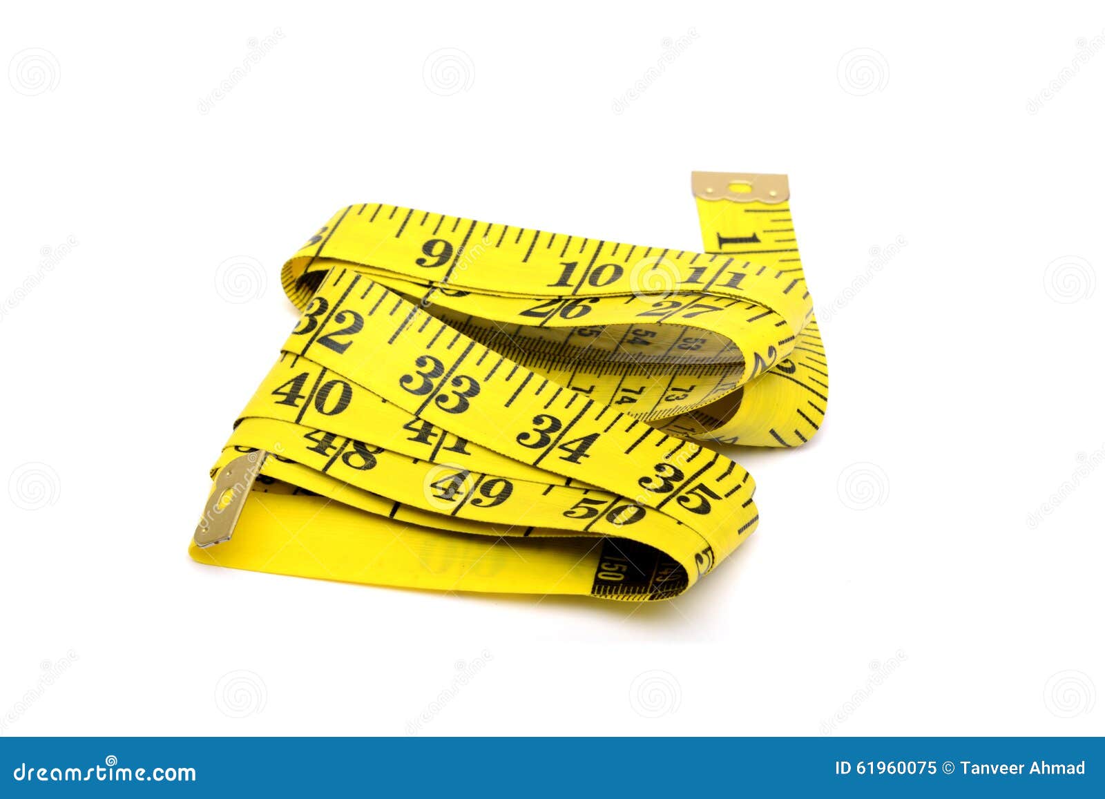 Yellow Colour Measureing Tape on White Background Stock Image - Image ...
