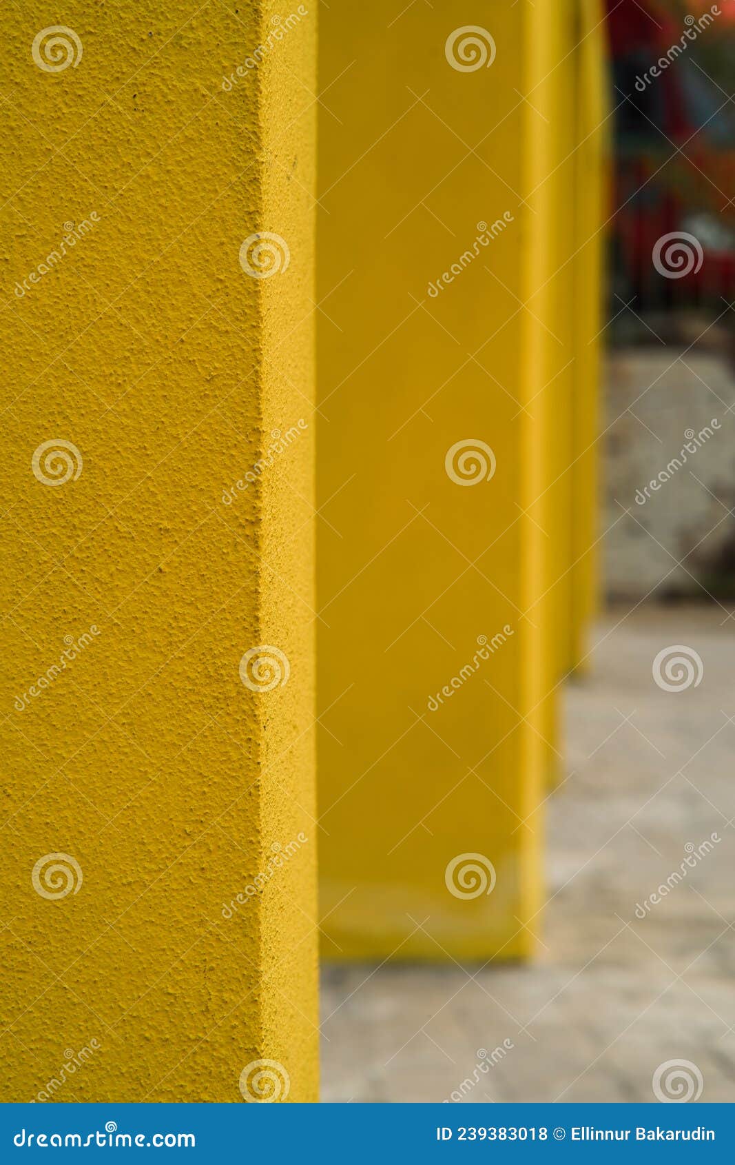 Yellow columns in the park stock photo. Image of lane - 239383018