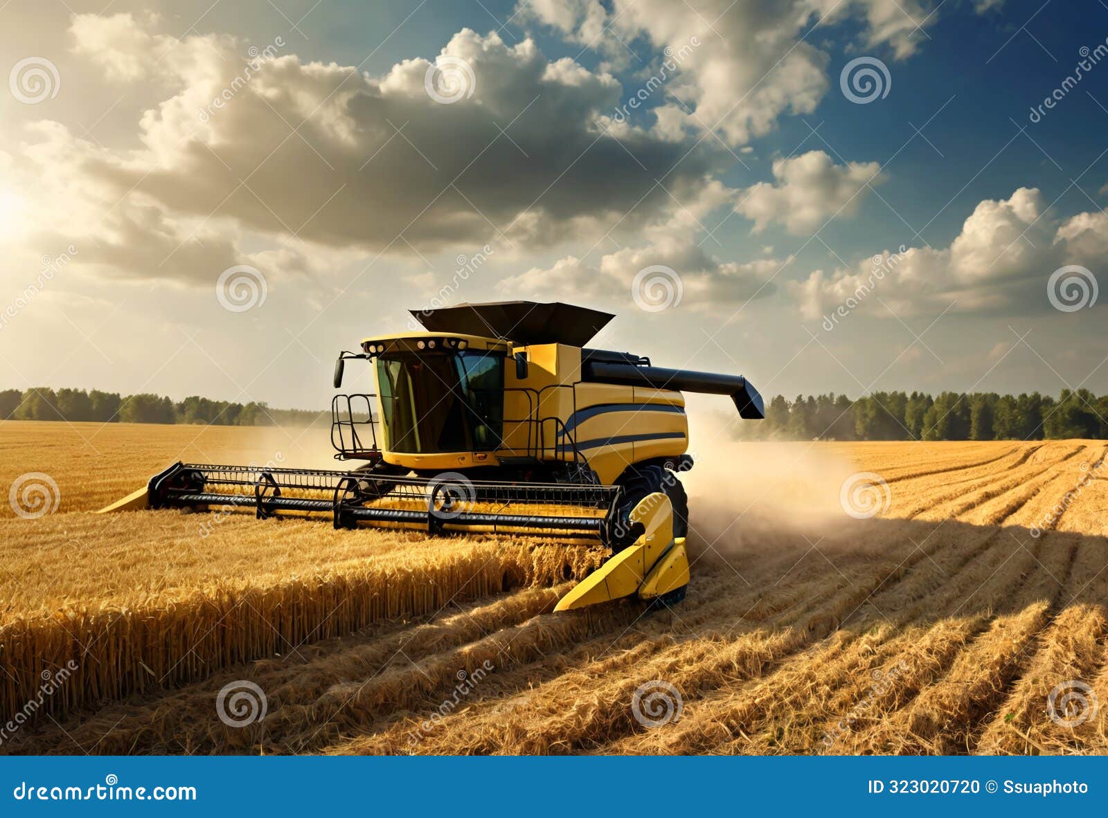 Harvesting Of Wheat Field Royalty-Free Stock Photo | CartoonDealer.com ...