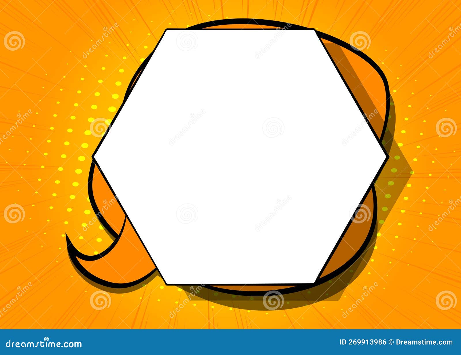 Yellow Comic Book Background with Blank Hexagonal Shape. Stock Vector ...