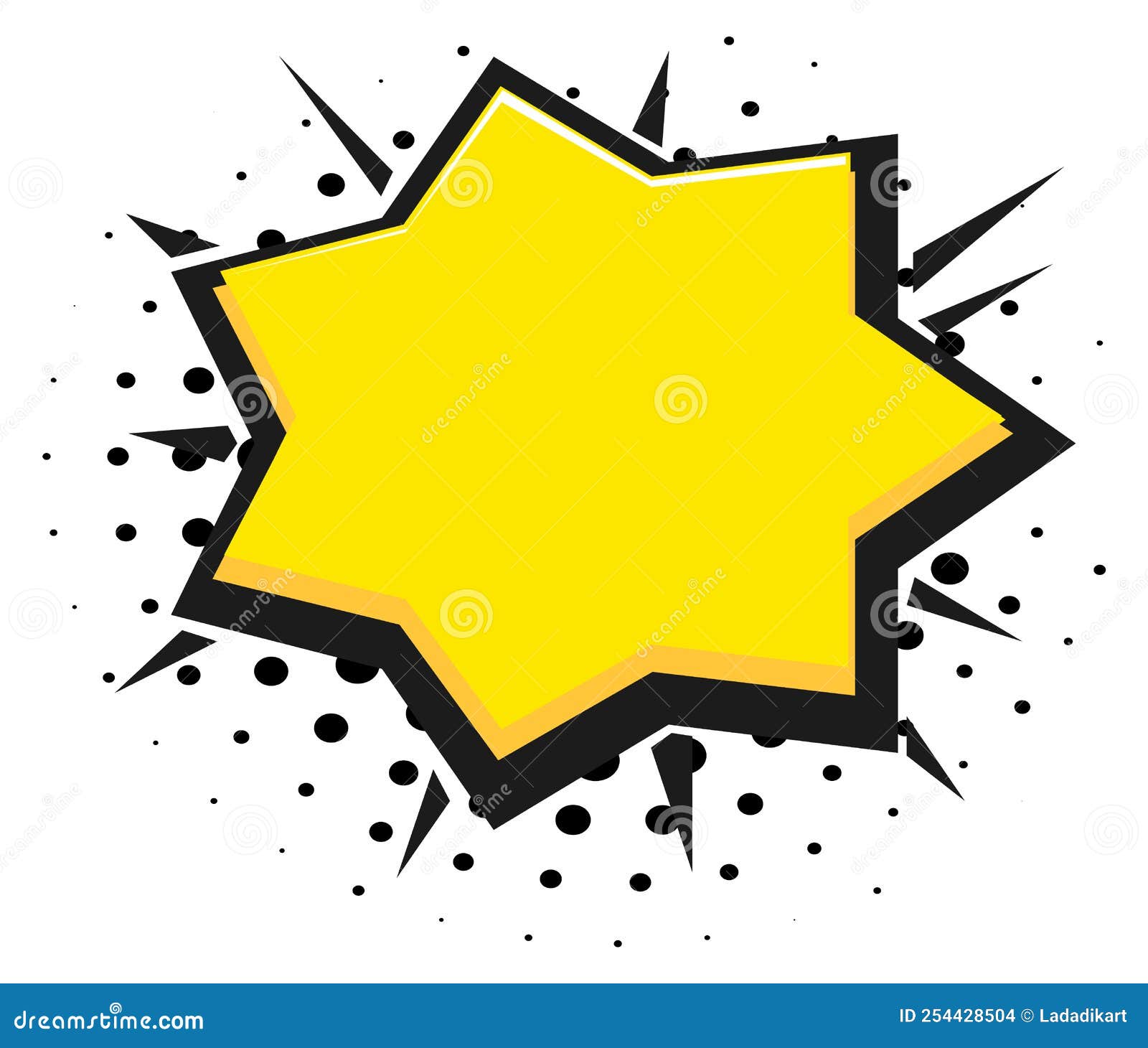 Yellow Comic Bubble. Empty Text Balloon Template Stock Vector ...
