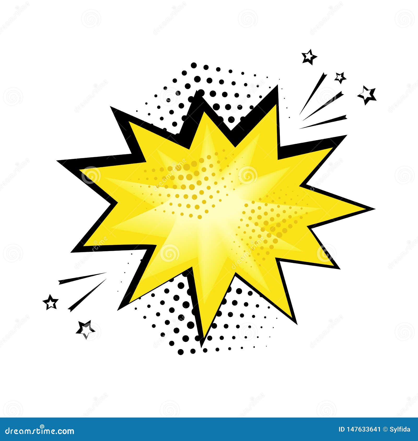 Yellow Comic Bubble for Your Text. Comic Sound Effects in Pop Art Style ...