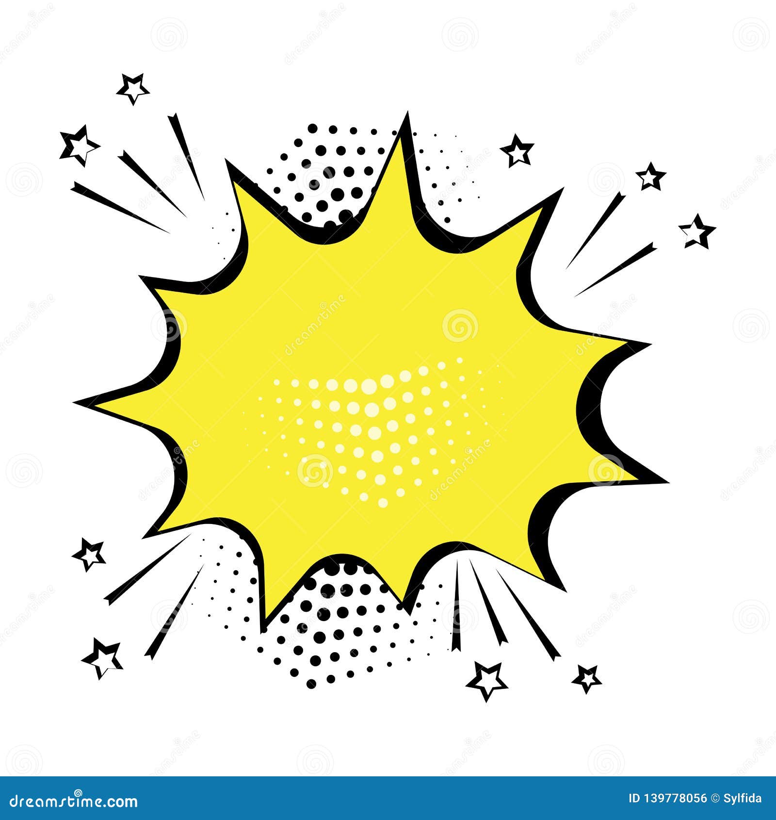 Yellow Comic Bubble for Your Text. Vector Illustration Stock ...