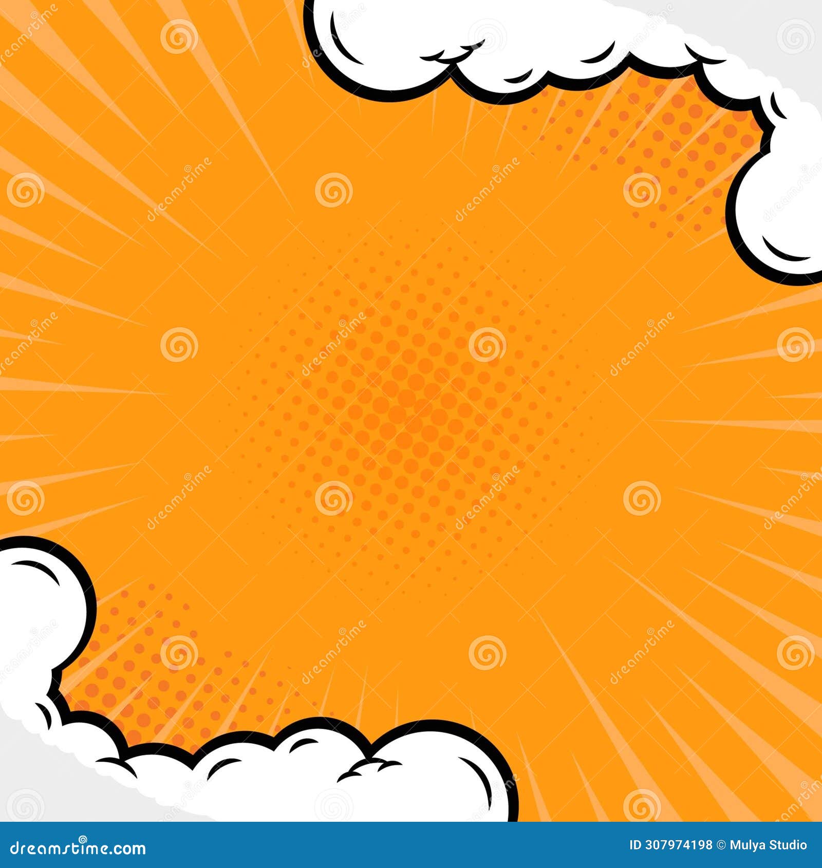 Yellow Comic Cloud Background Image Stock Vector - Illustration of ...