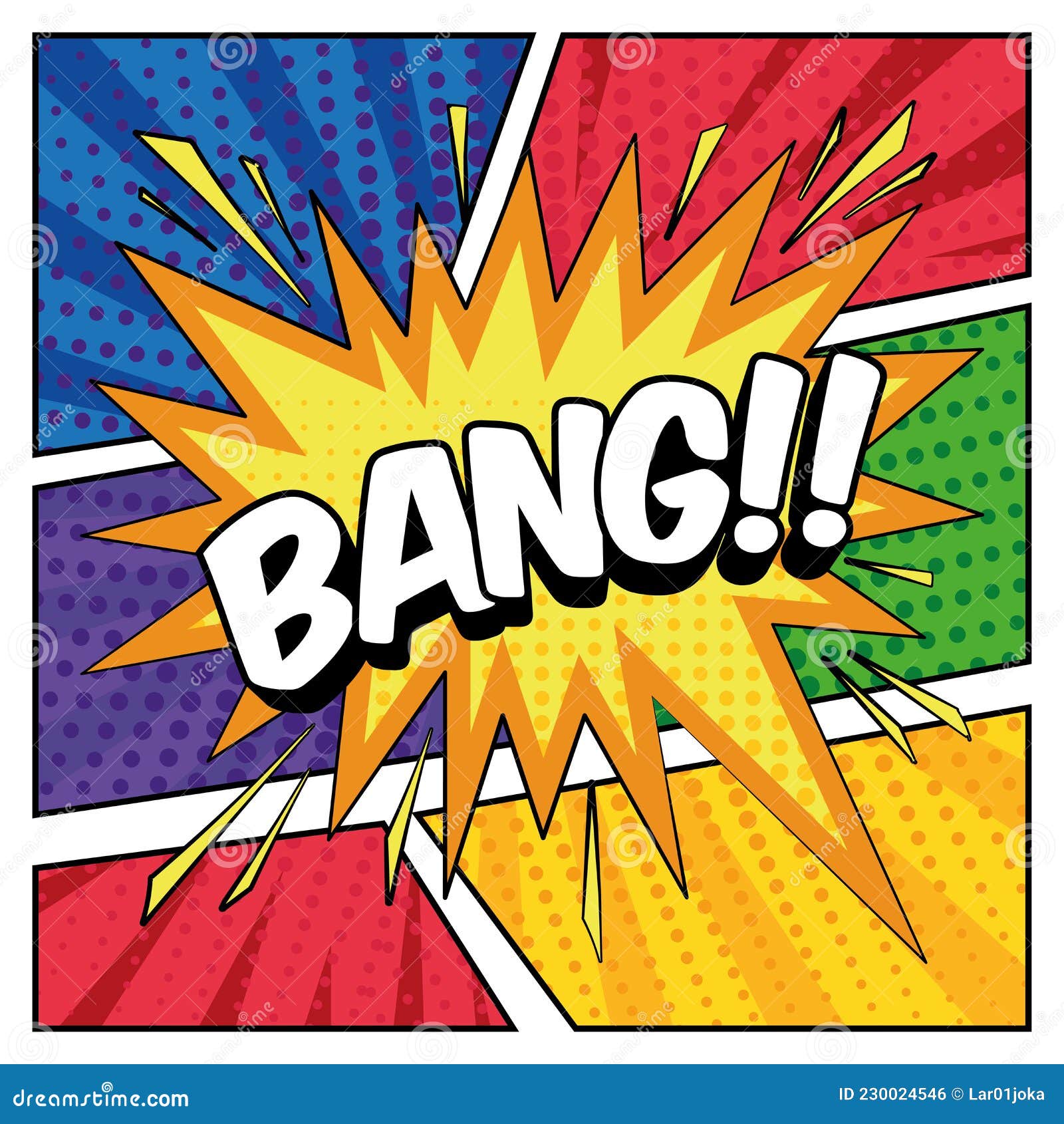 Yellow Comic Expression on a Halftone Comic Page Stock Vector ...