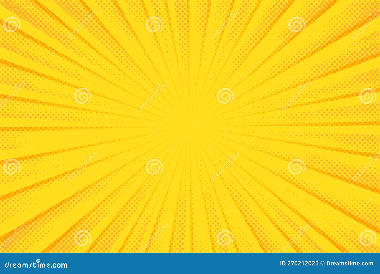 Yellow Comics Background. Abstract Lines Backdrop. Bright Sunrays ...