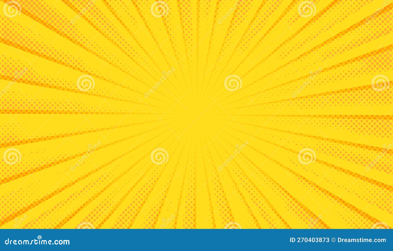 Yellow Comics Background. Abstract Lines Backdrop. Bright Sunrays ...