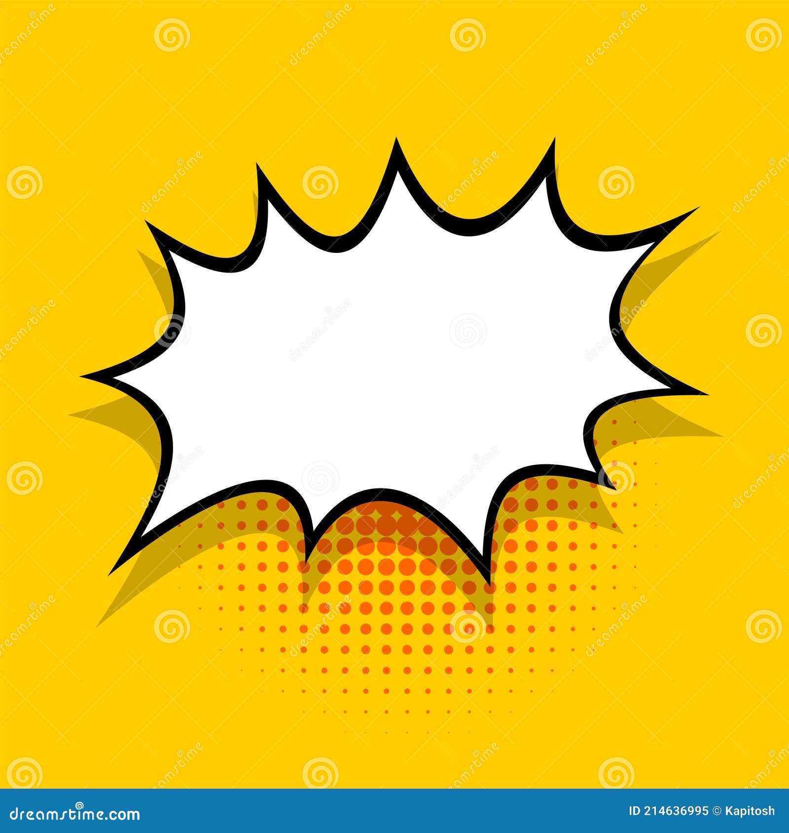 Yellow Comics Speech Bubble for Text Stock Vector - Illustration of ...
