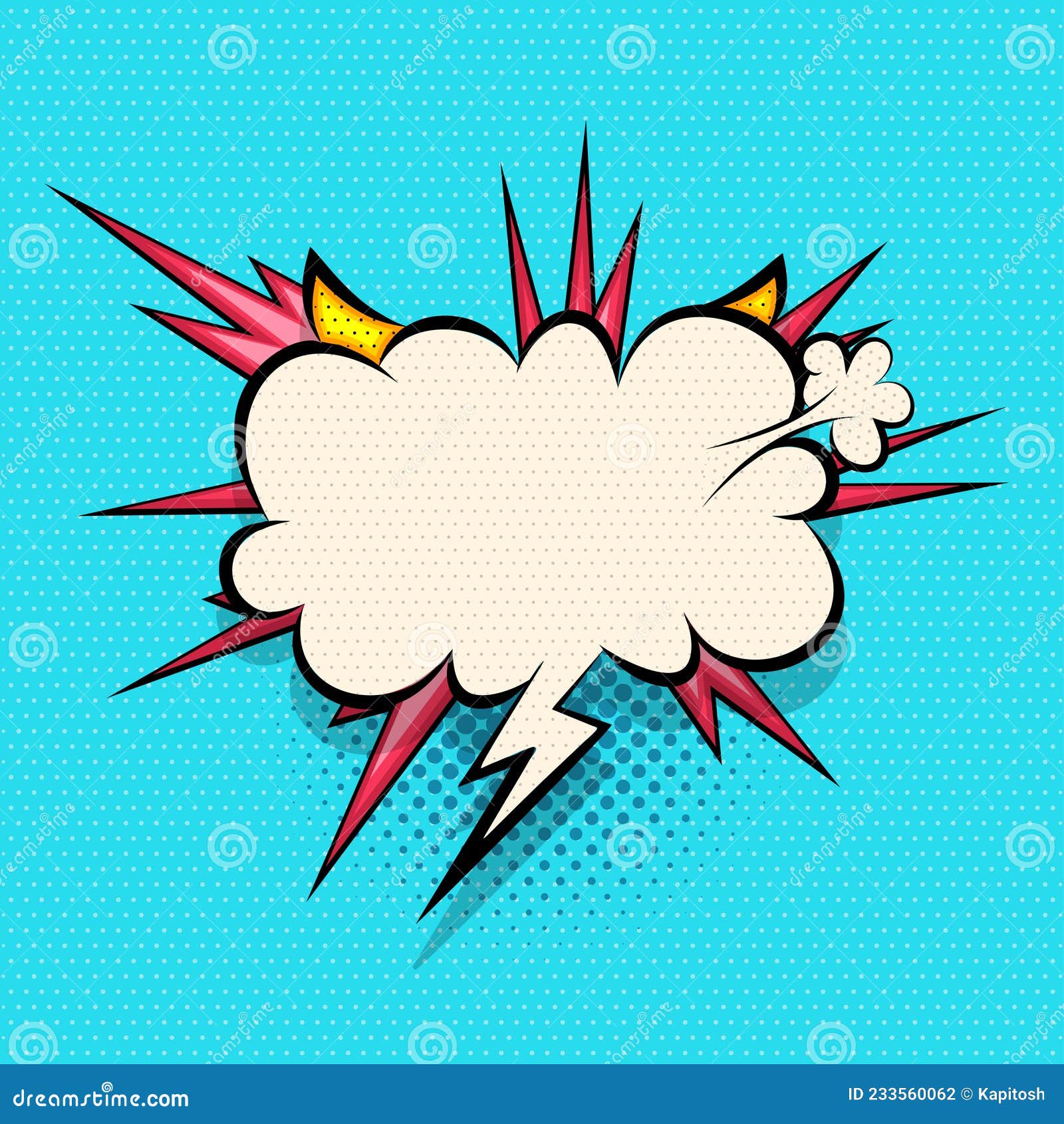 Yellow Comics Speech Bubble for Text Stock Vector - Illustration of ...