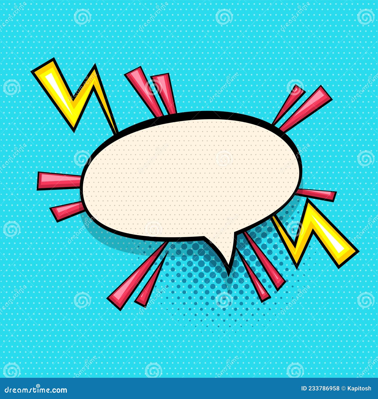Yellow Comics Speech Bubble for Text Stock Vector - Illustration of ...