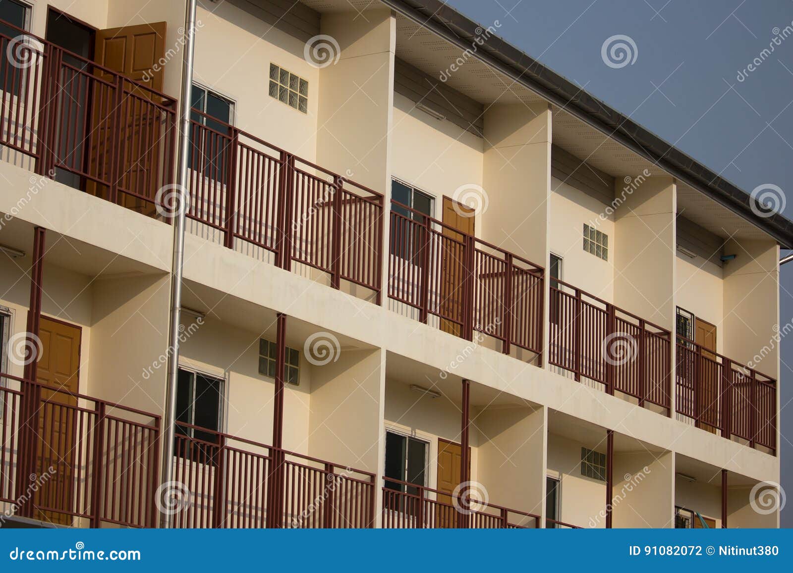 Yellow Commercial Building in Out of Date Design Stock Photo - Image of ...