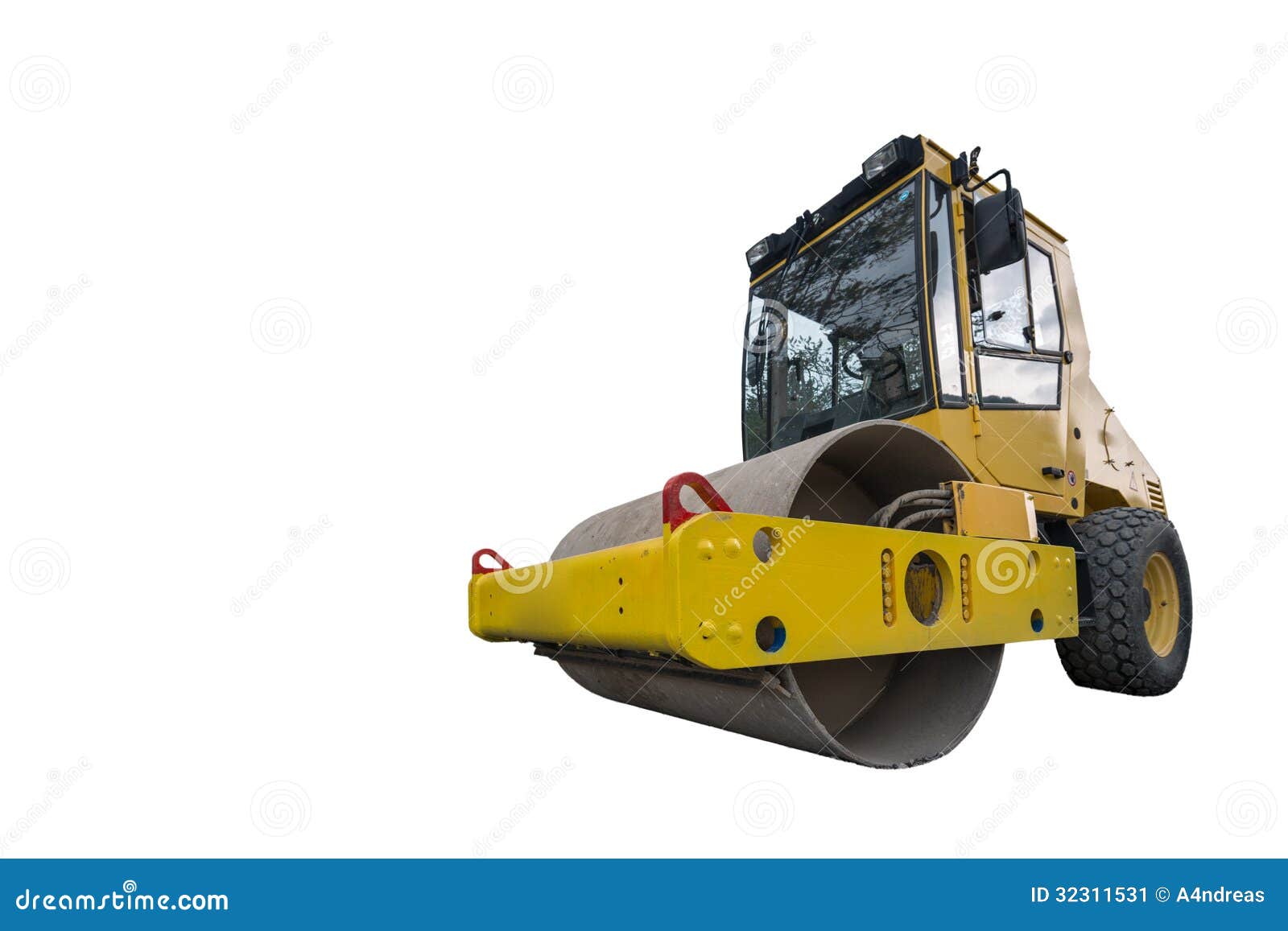 Yellow compactor stock image. Image of asphalt, pressure - 32311531