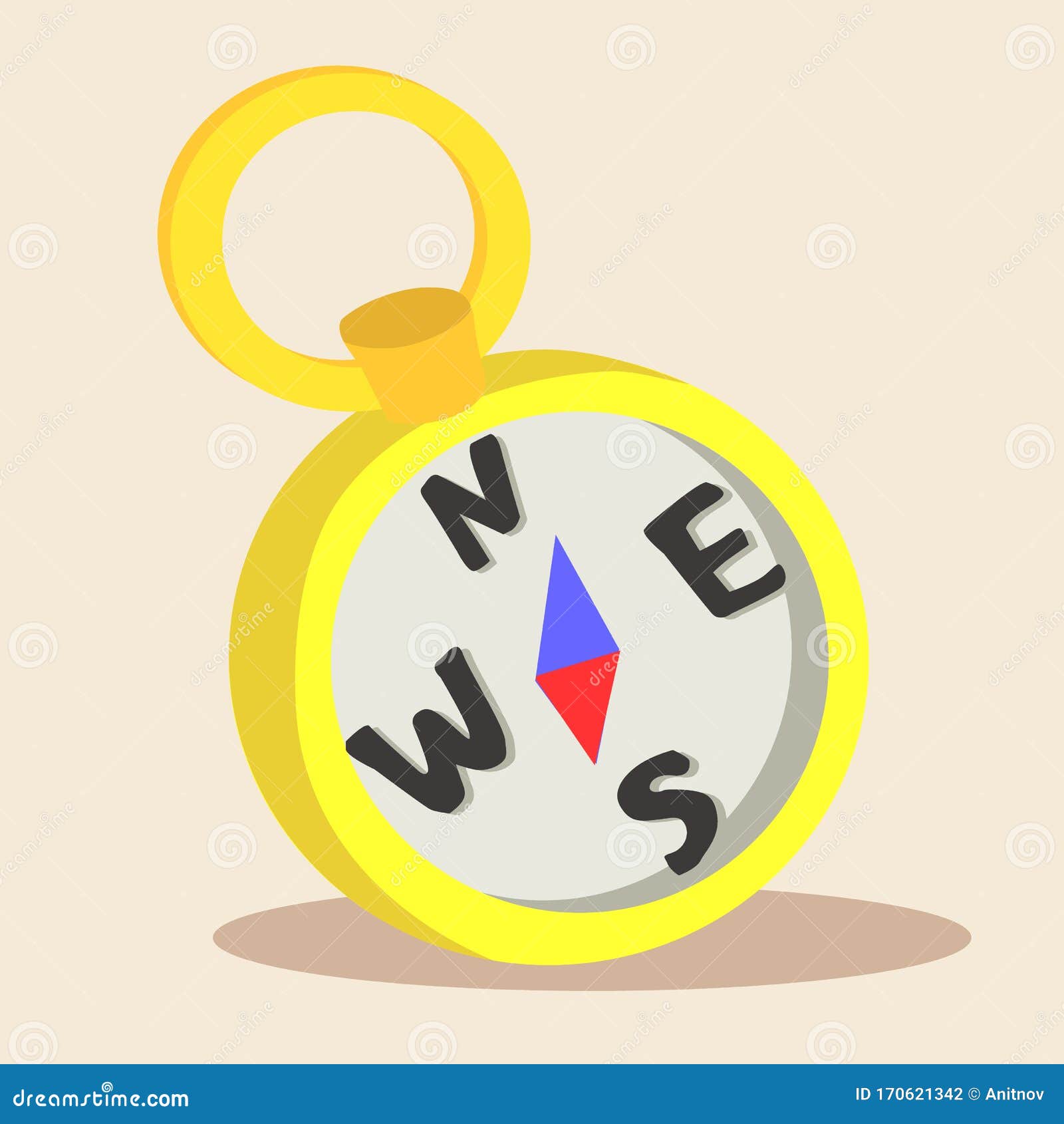 Yellow Compass Cartoon Vector Stock Vector - Illustration of symbol ...