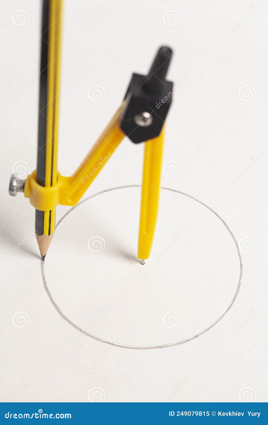 Yellow Compass with Pencil Isolated on White Background Stock Image ...