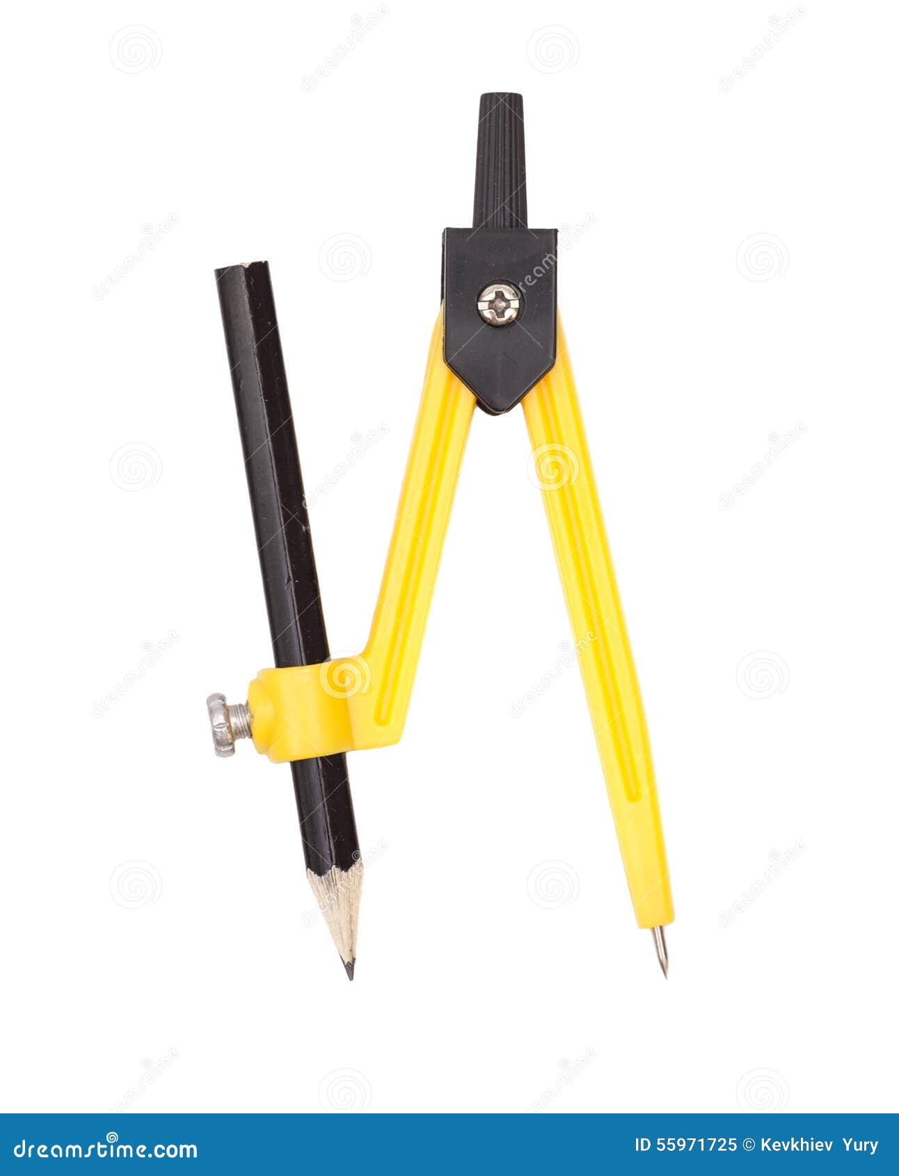 Yellow compass with pencil stock image. Image of precise - 55971725