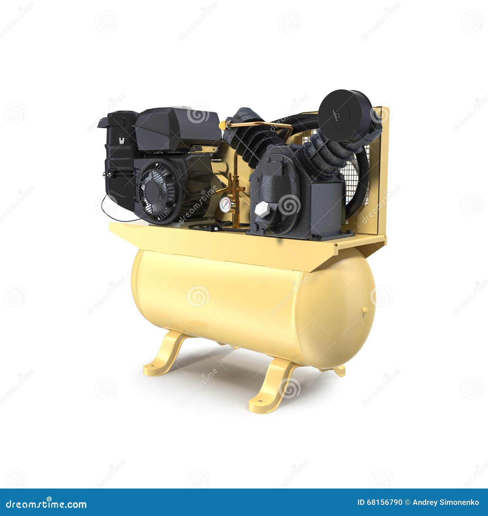 Yellow Compressor On A White Background. Stock Illustration ...