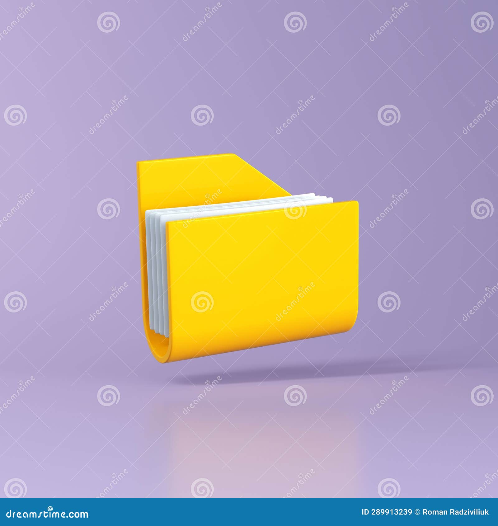 Yellow Computer Folder with Blank Documents Stock Illustration ...