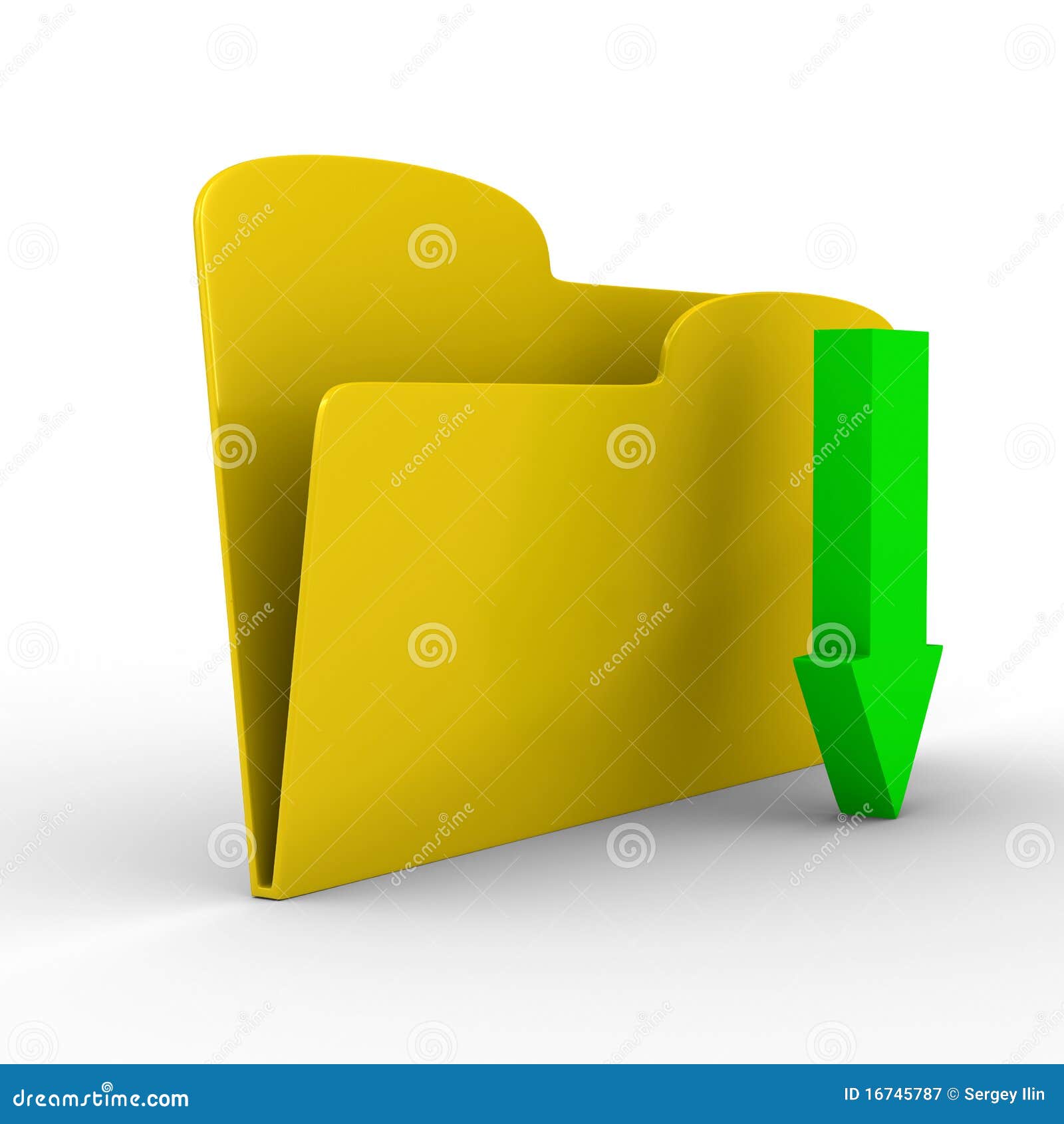 Yellow Computer Folder on White Background Stock Illustration ...