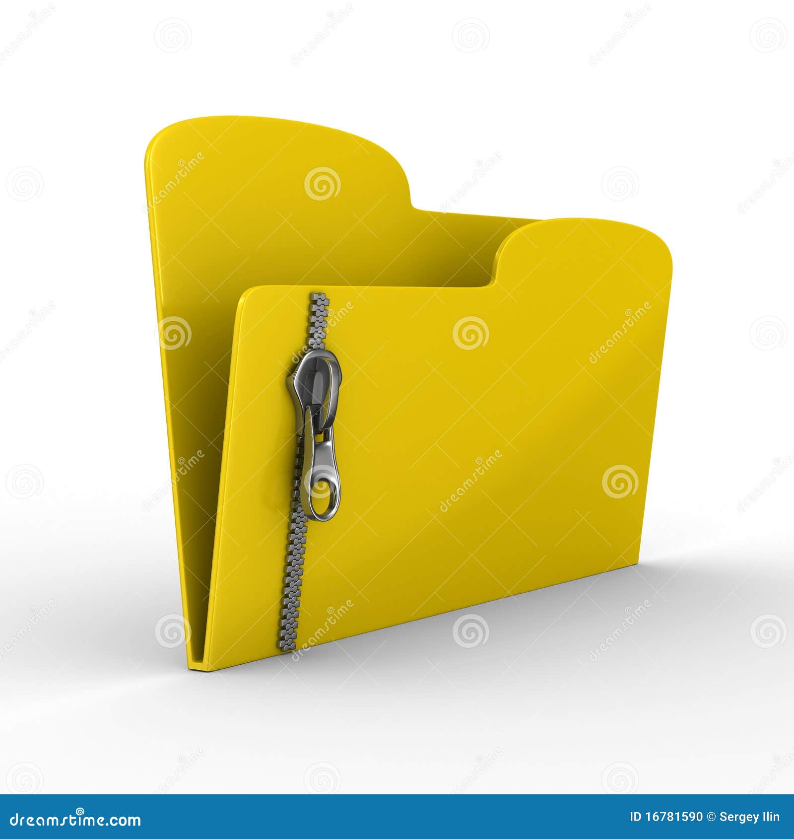 Yellow Computer Folder with Zipper Stock Illustration - Illustration of ...