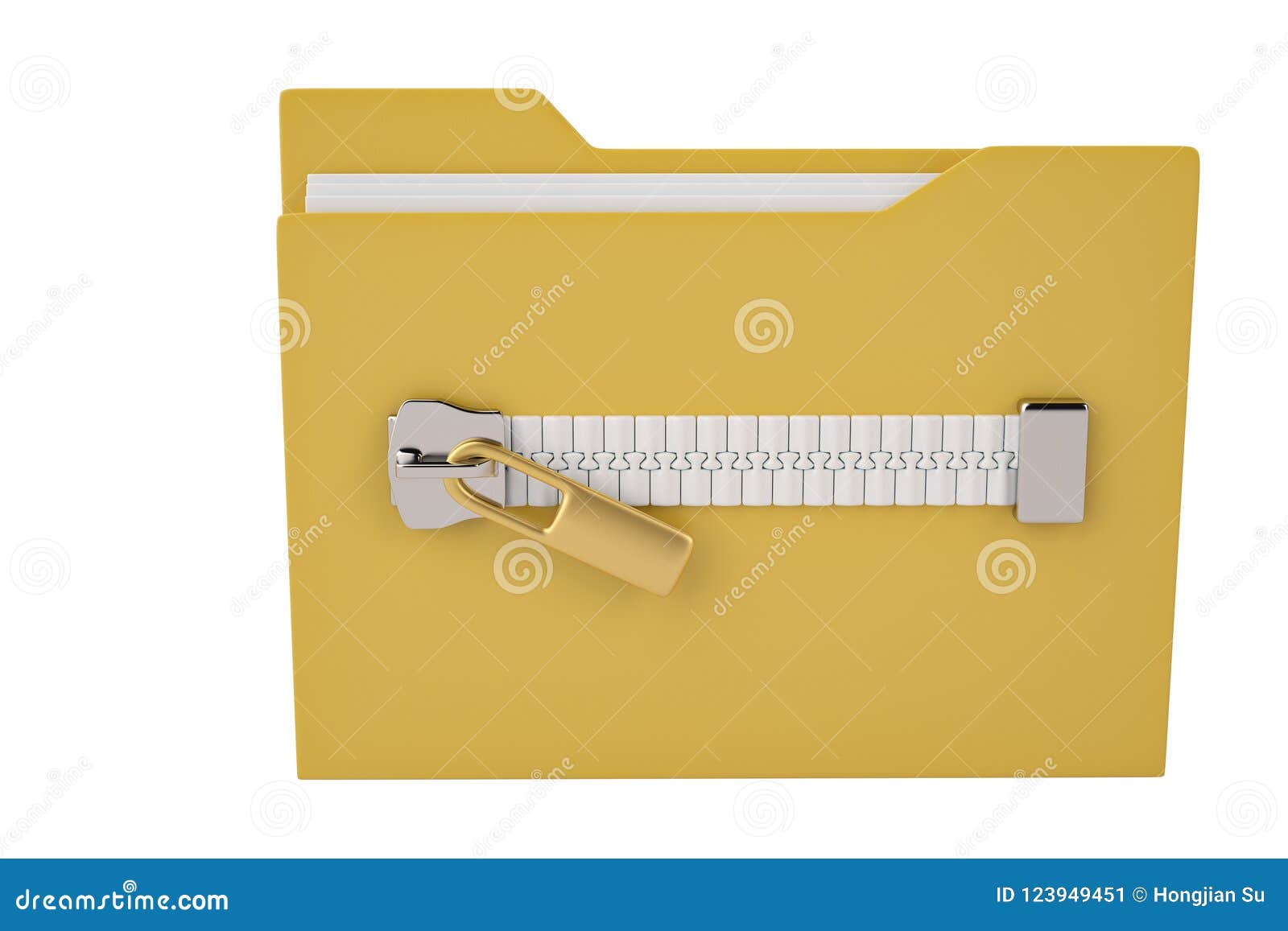 Folder With Zipper (clipping Path Included) Royalty-Free Stock ...