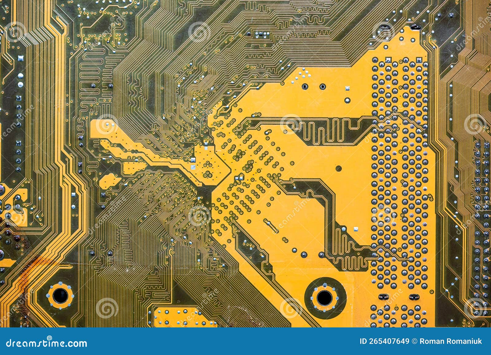 Yellow Computer Motherboard Background for Design Stock Image - Image ...