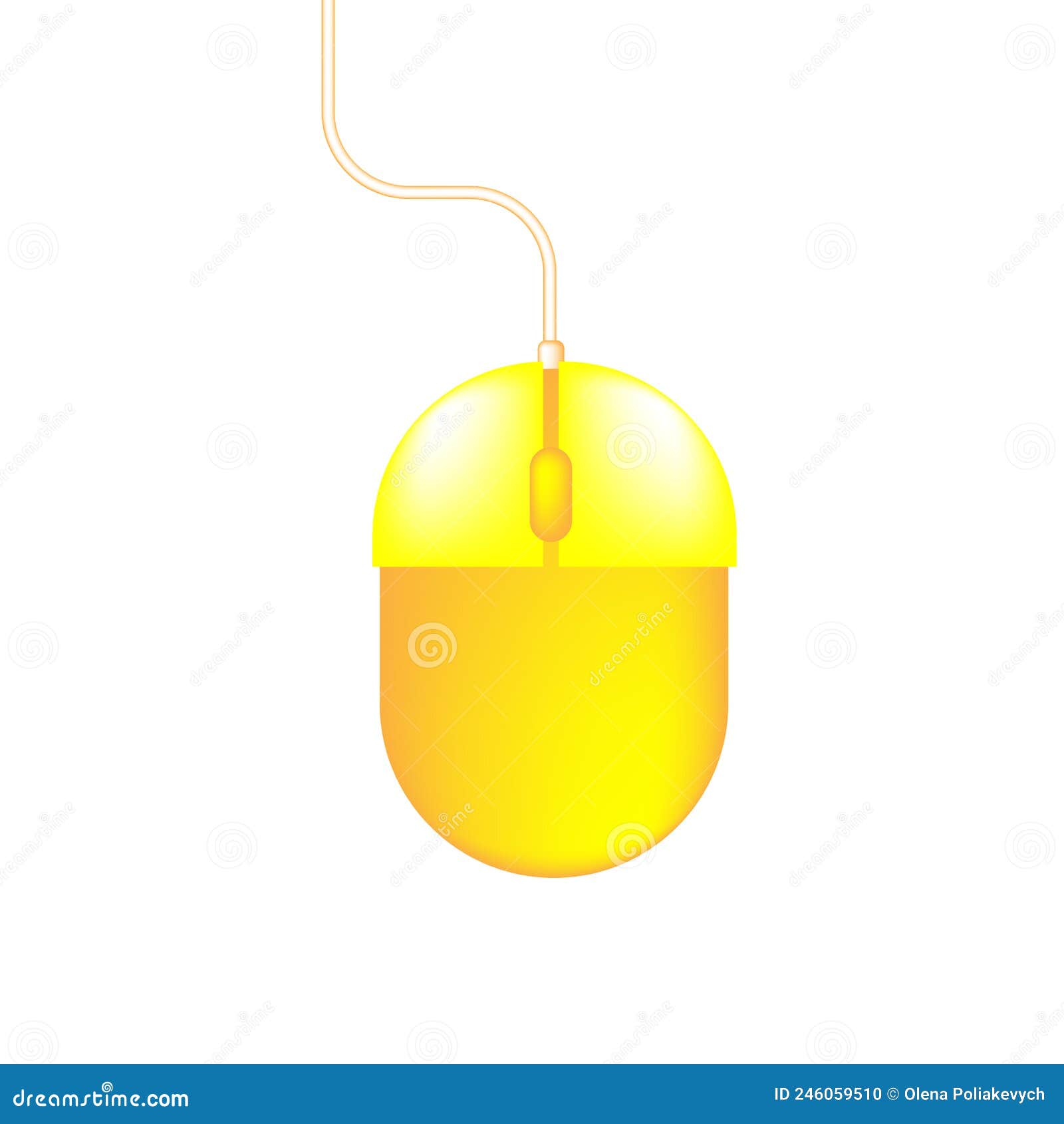 Yellow Computer Mouse. Internet Technology. Vector Illustration. Stock ...
