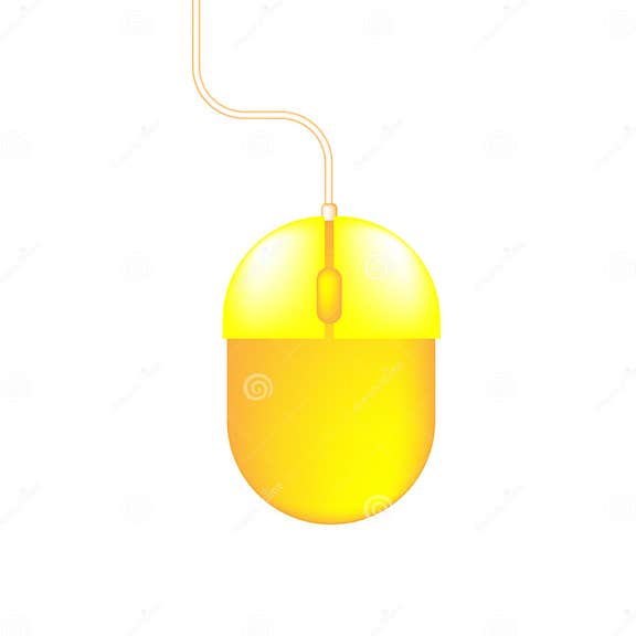 Yellow Computer Mouse. Internet Technology. Vector Illustration. Stock ...