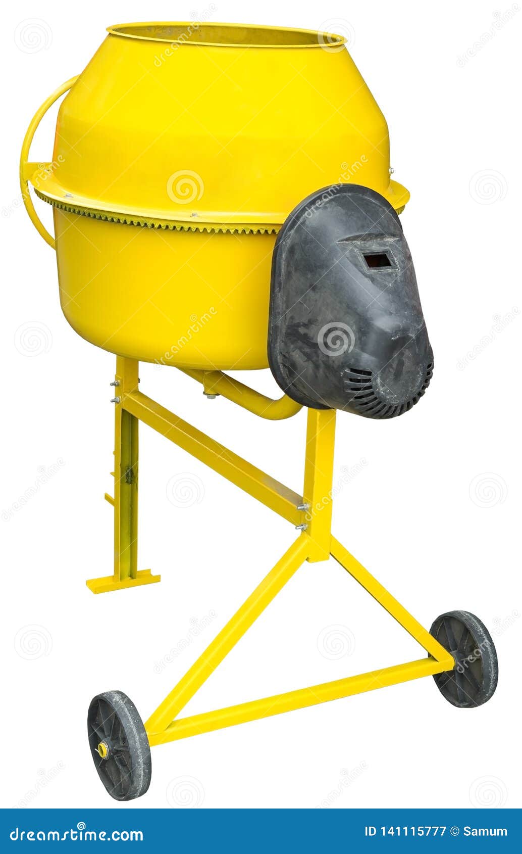 Yellow Concrete Mixer on White Stock Image - Image of gravel, mixer ...
