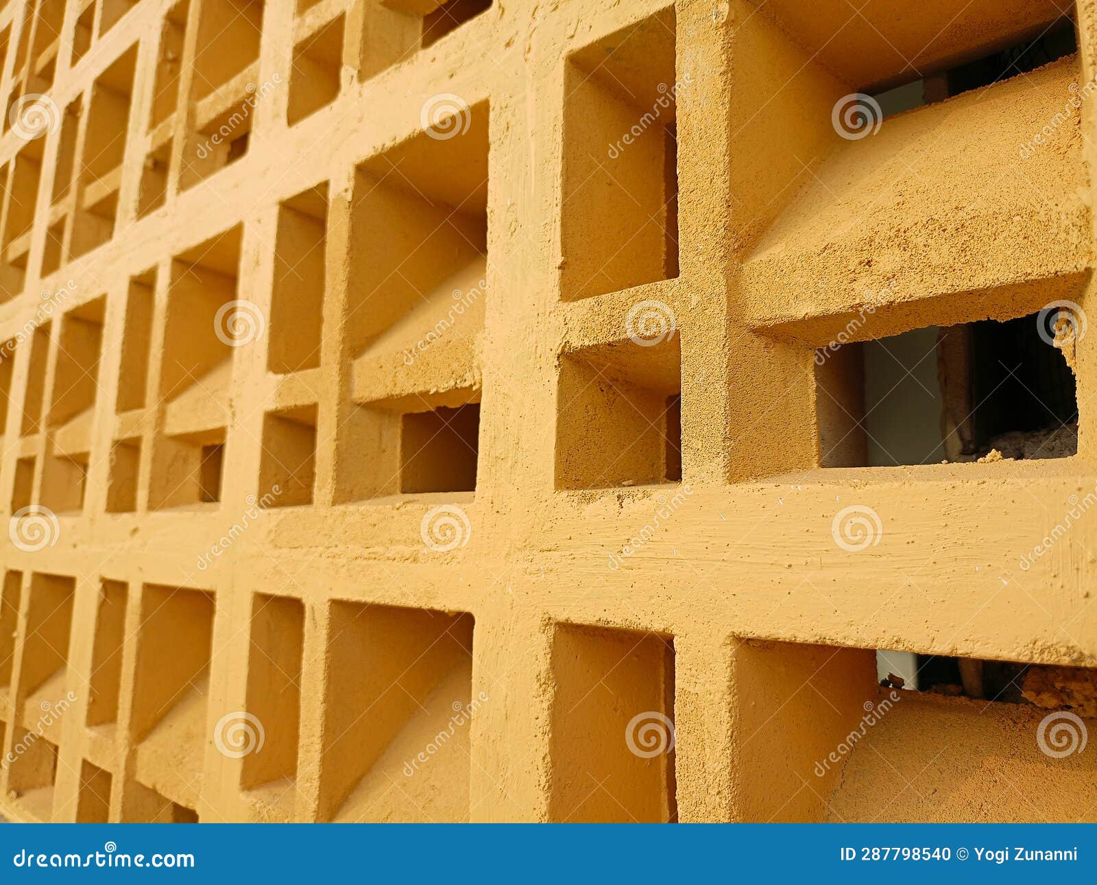 Yellow Concrete Roster Ventilation Wall Stock Photography ...