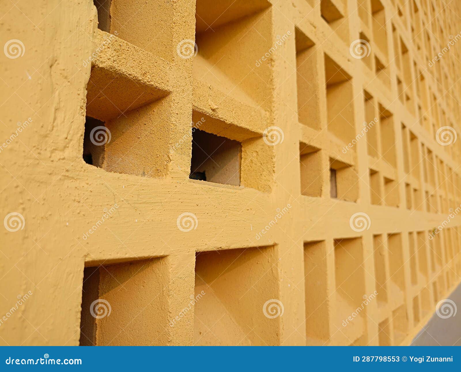 Yellow Concrete Roster Ventilation Wall Stock Image - Image of motive ...