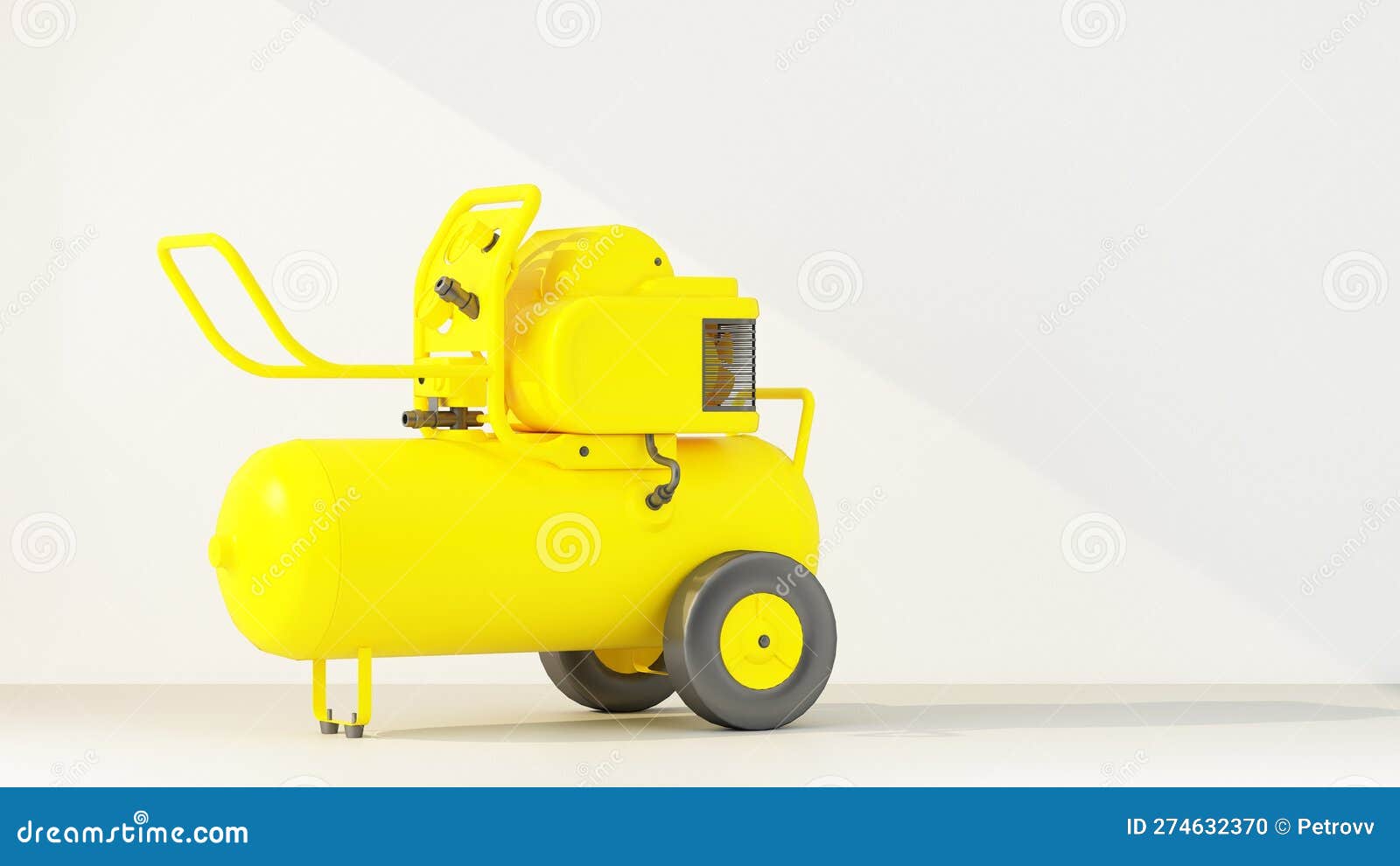 Yellow Conditional Air Compressor In A Beam Of Light Royalty-Free Stock ...