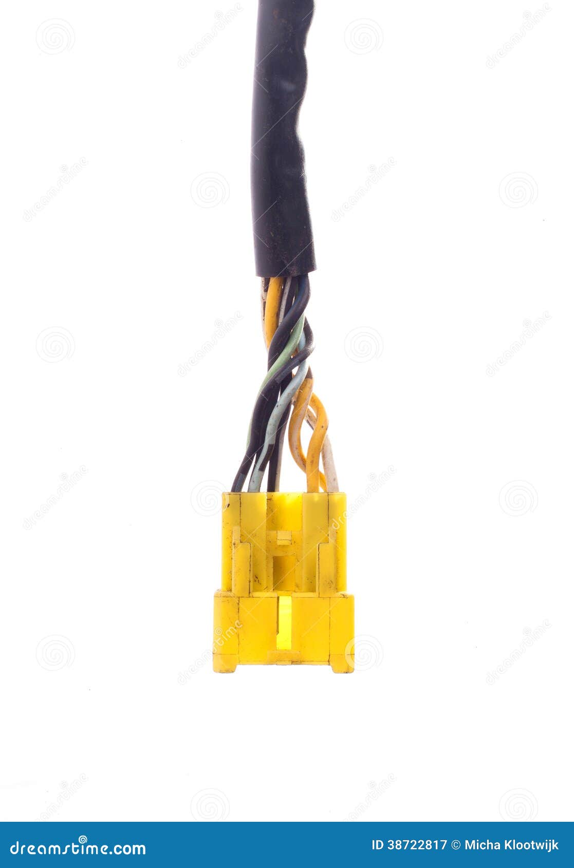 Yellow Connection Plug Isolated Stock Image - Image of closeup, connect ...