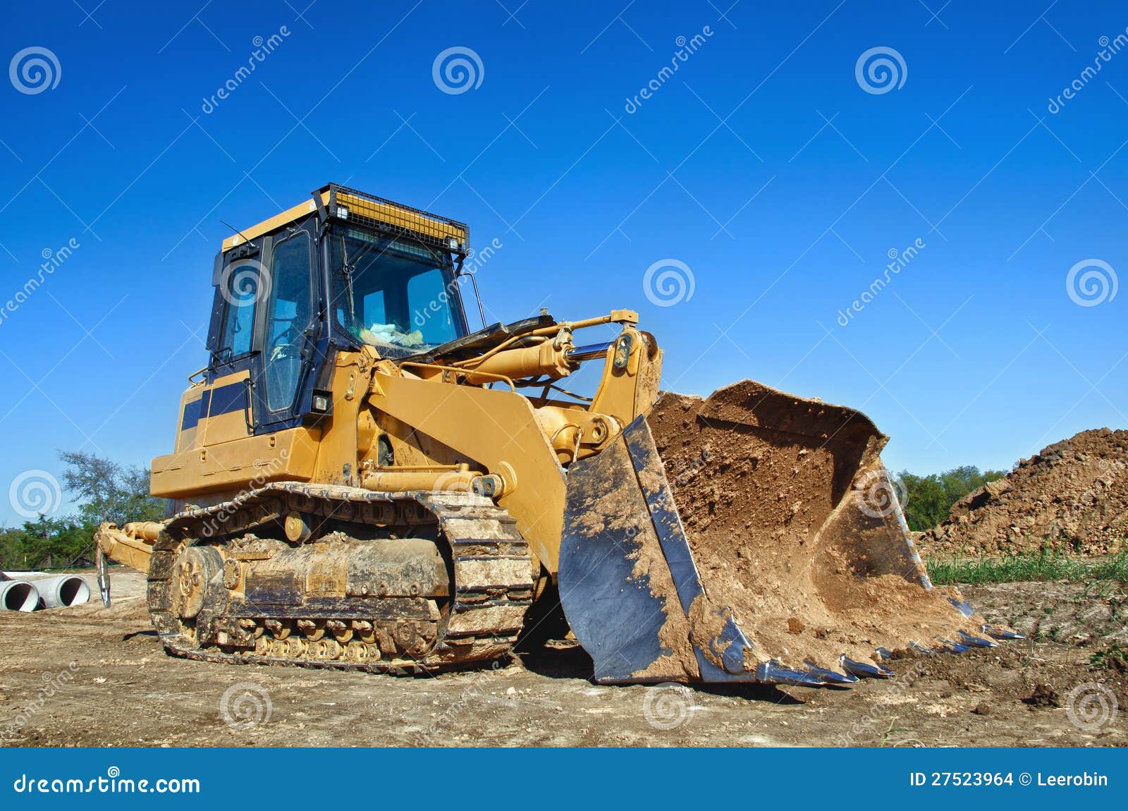 Yellow Construction Bulldozer Stock Photo - Image of heavy, digger ...