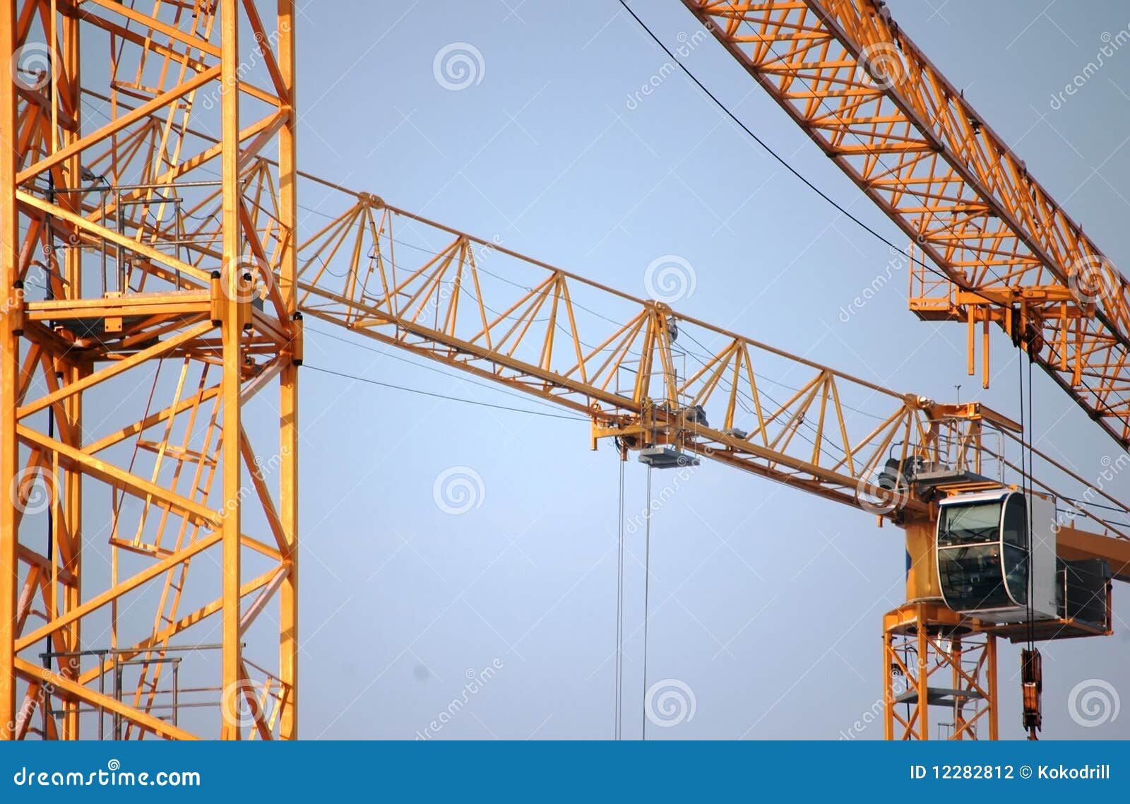 Yellow construction crane stock photo. Image of design - 12282812