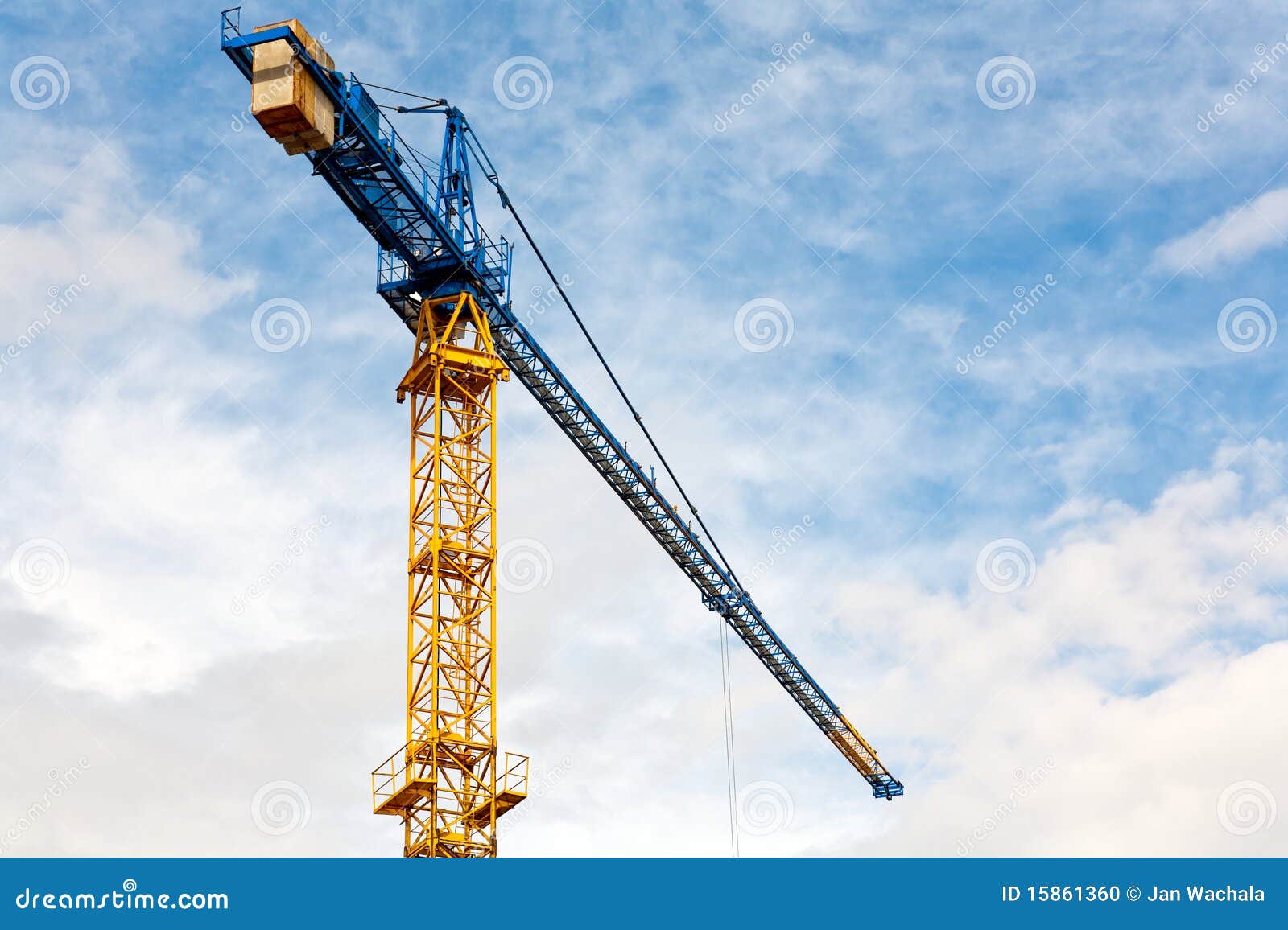 Yellow construction crane stock photo. Image of industrial - 15861360